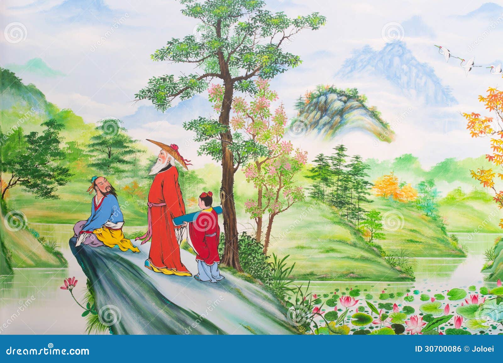 Arte chinesa nas paredes foto de stock. Imagem de famoso - 30700086