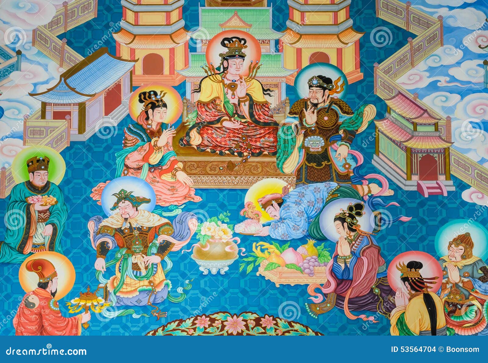 Arte Chino De La Pintura Mural Foto de archivo - Imagen de buda ...