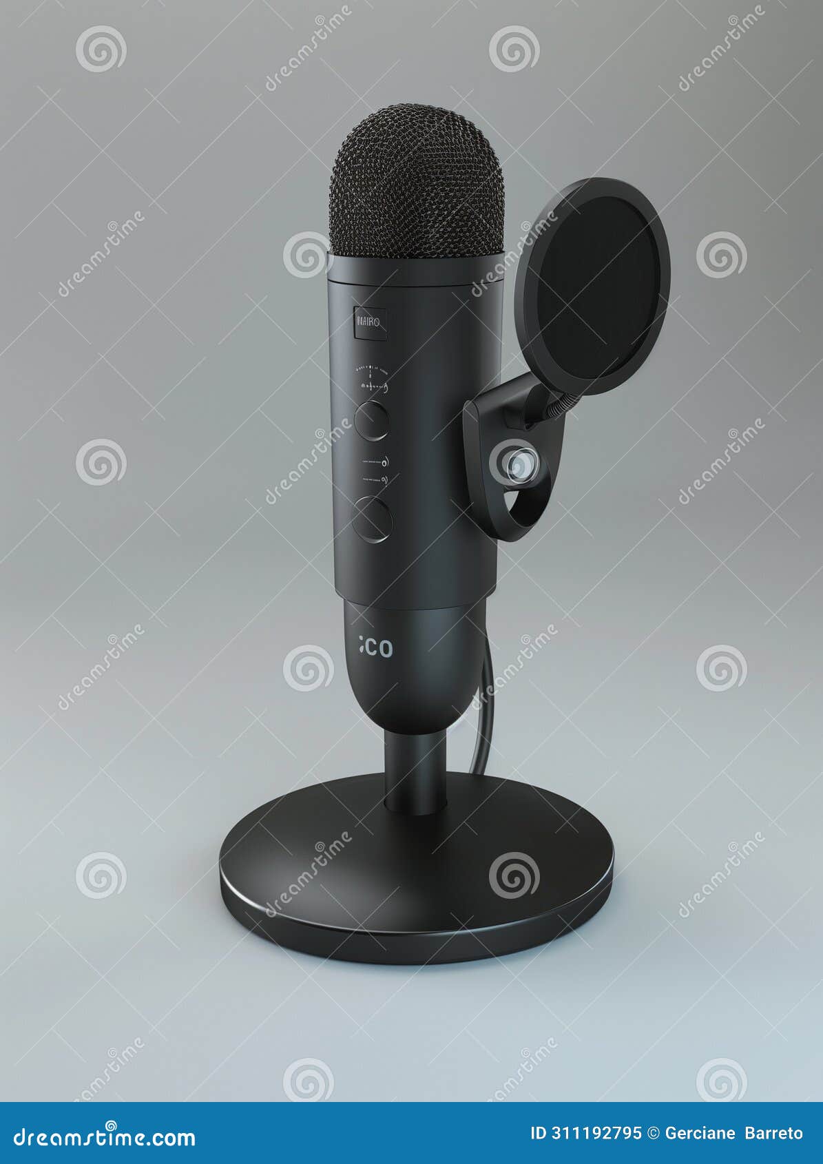 Black Lapel Microphone, Small and Discreet. Arte Com IA Stock Image ...