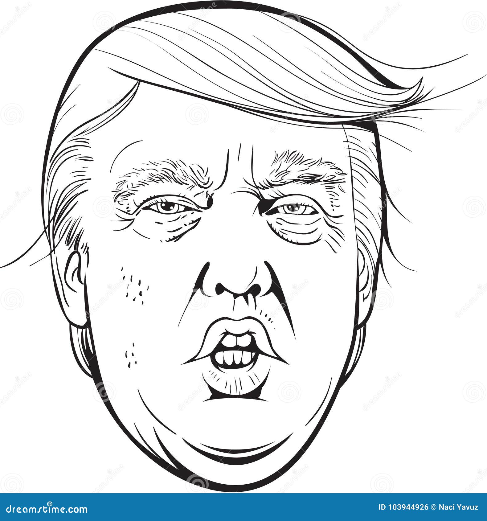 Arte de Donald Trump Line foto editorial. Ilustración de blanco - 103944926
