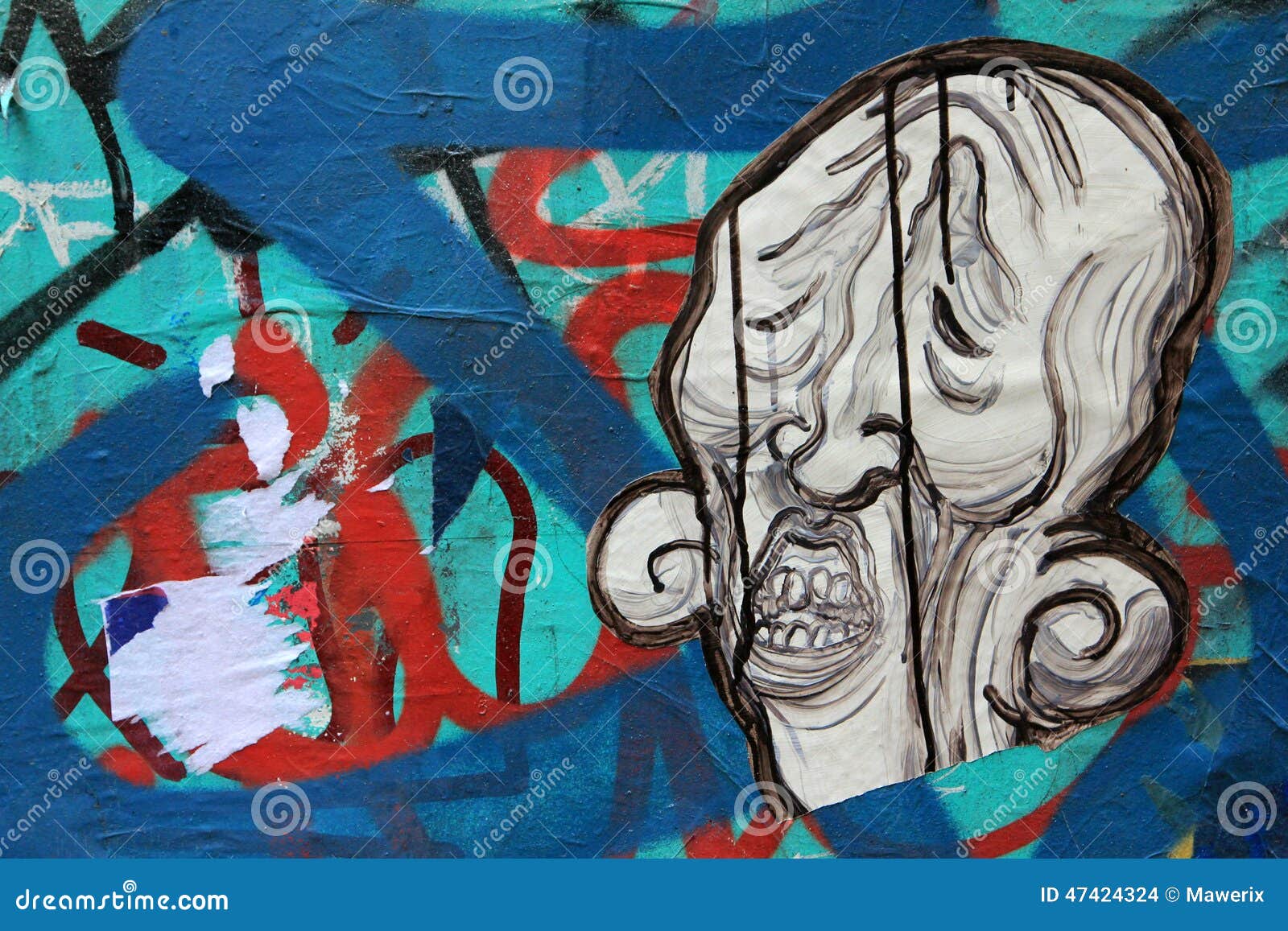 Arte De La Calle - Cara Fea Imagen de archivo editorial - Imagen de ...