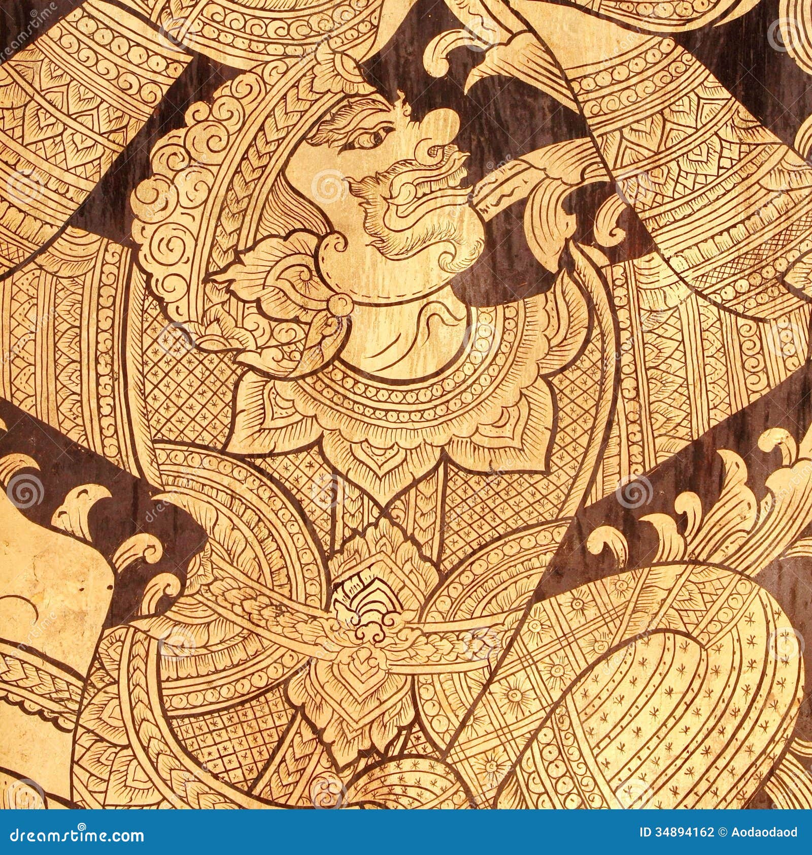 Arte De La Pared Del Hanuman-mono Foto de archivo - Imagen de monarca ...