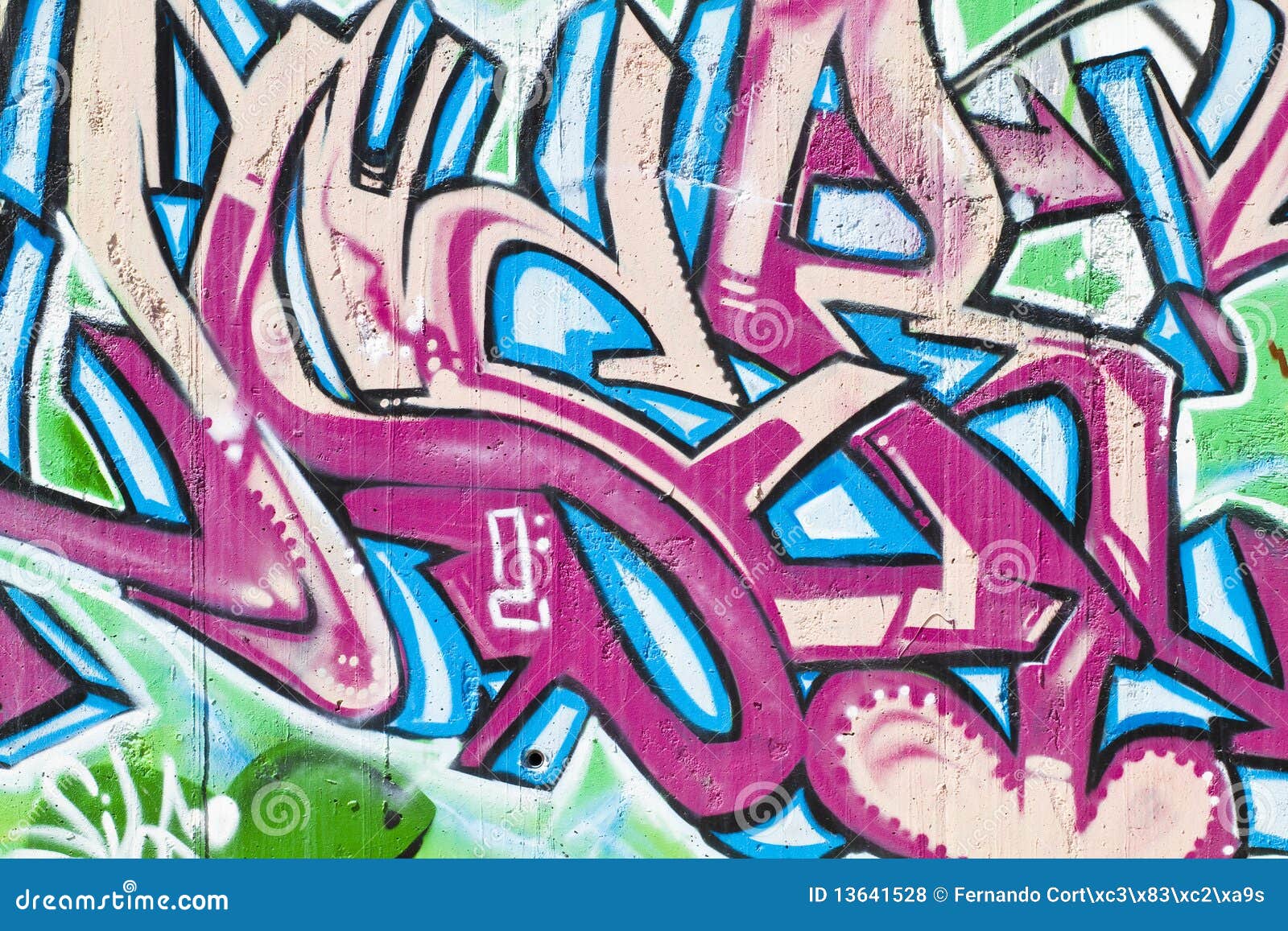 Arte Della Via, Segmento Di Un Graffito Urbano Sulla Parete ...