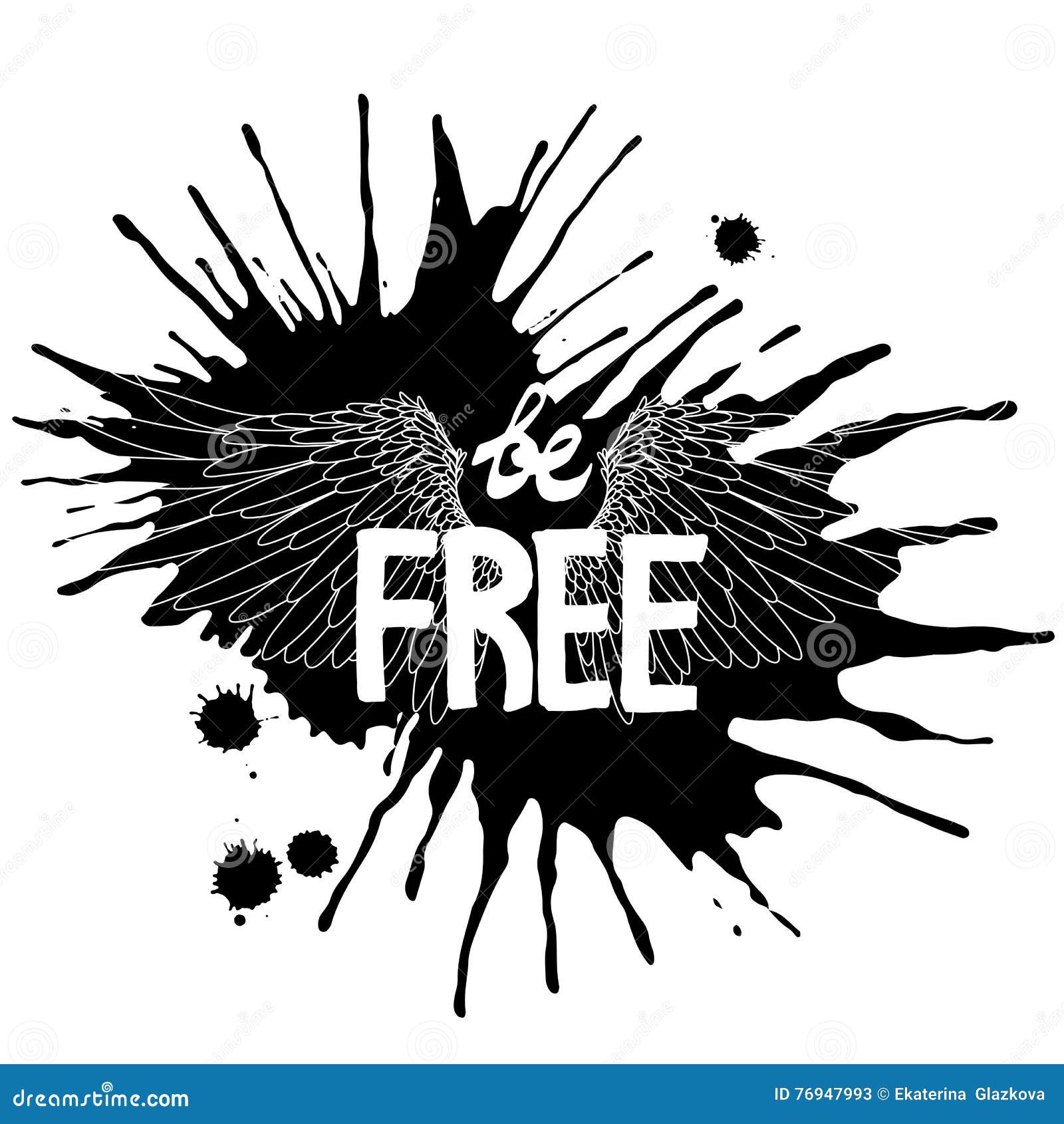 Arte Do Conceito Com Slogan E Asas Ilustração do Vetor - Ilustração de ...