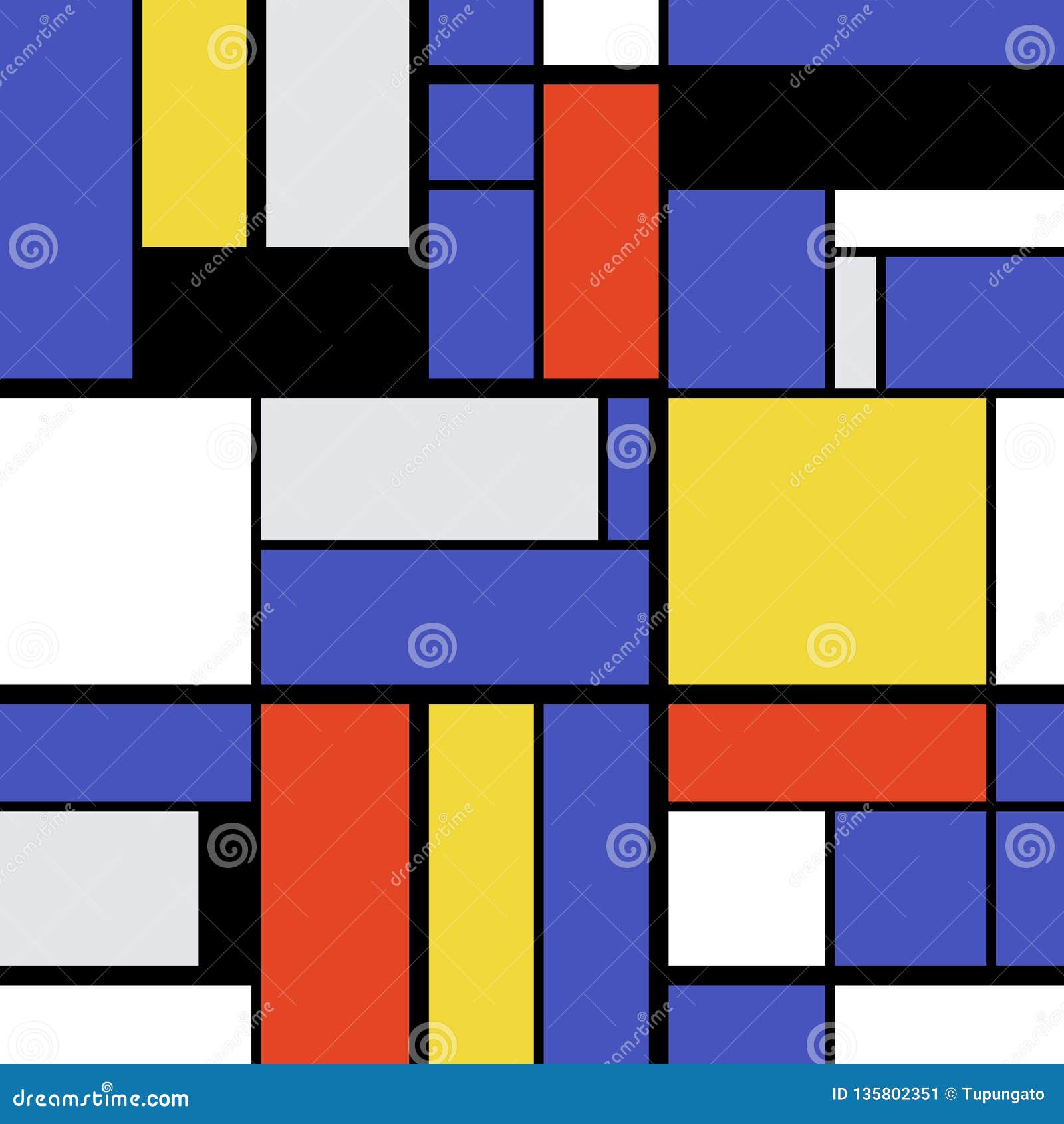 Arte moderno simple ilustración del vector. Ilustración de mondriano ...