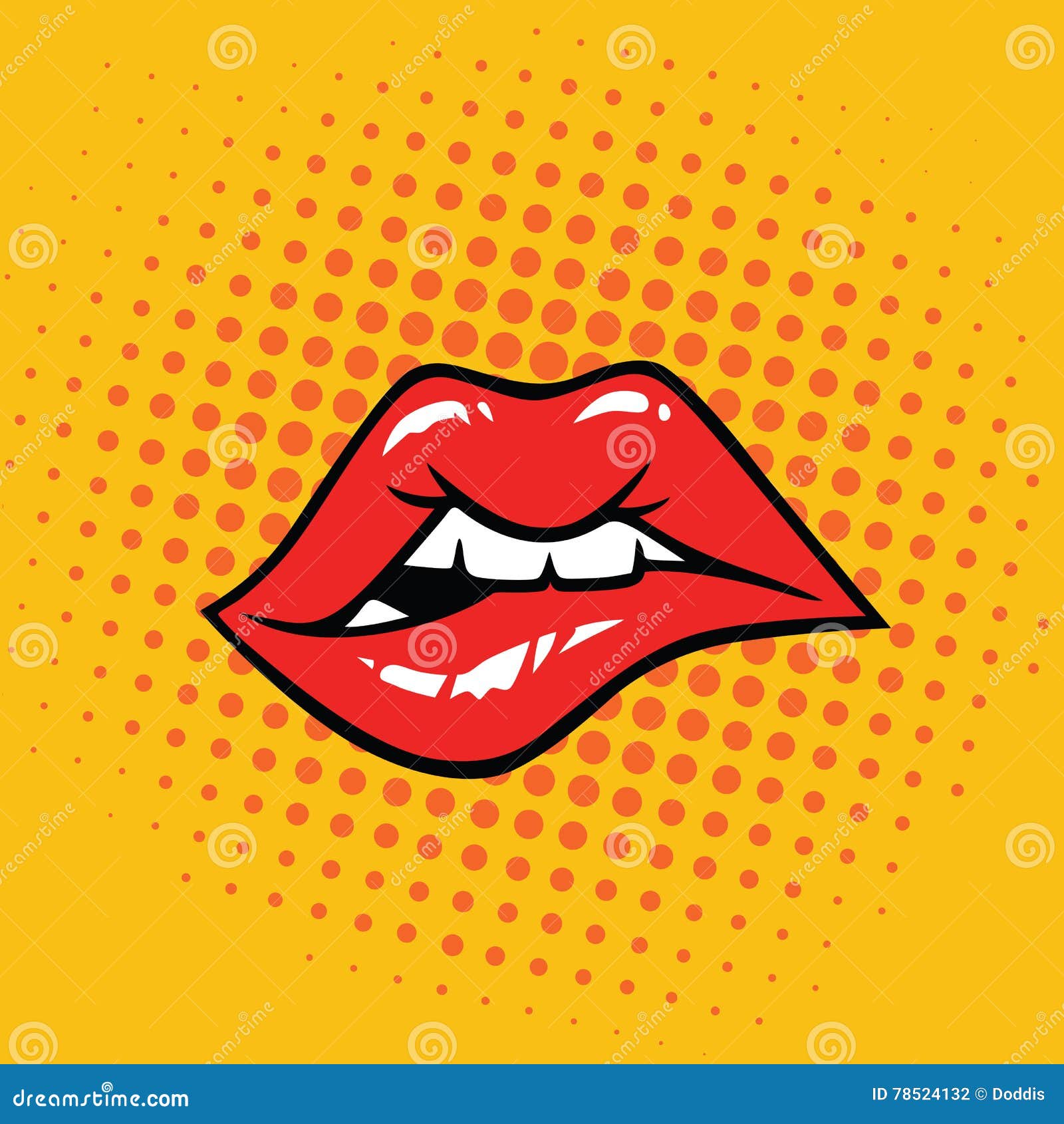 Arte Pop Penetrante Atractivo De Los Labios Ilustración del Vector ...