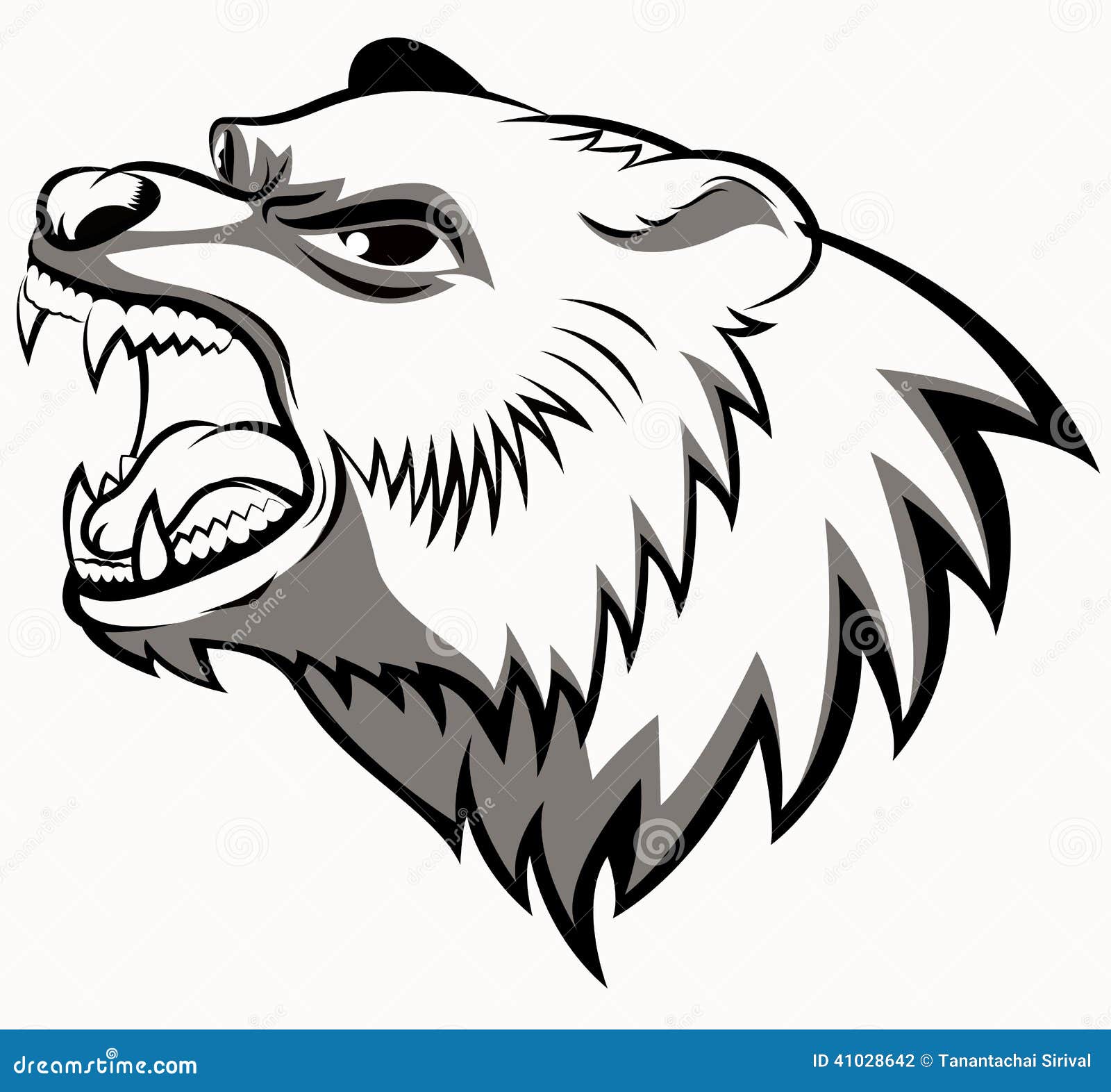 Arte principal do urso ilustração do vetor. Ilustração de vetor - 41028642