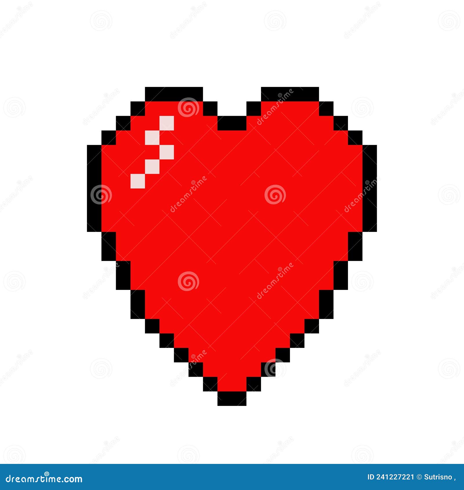 Arte Sobre Pixels. Red Love Pixel Art 8 Bits. Ilustração Stock ...