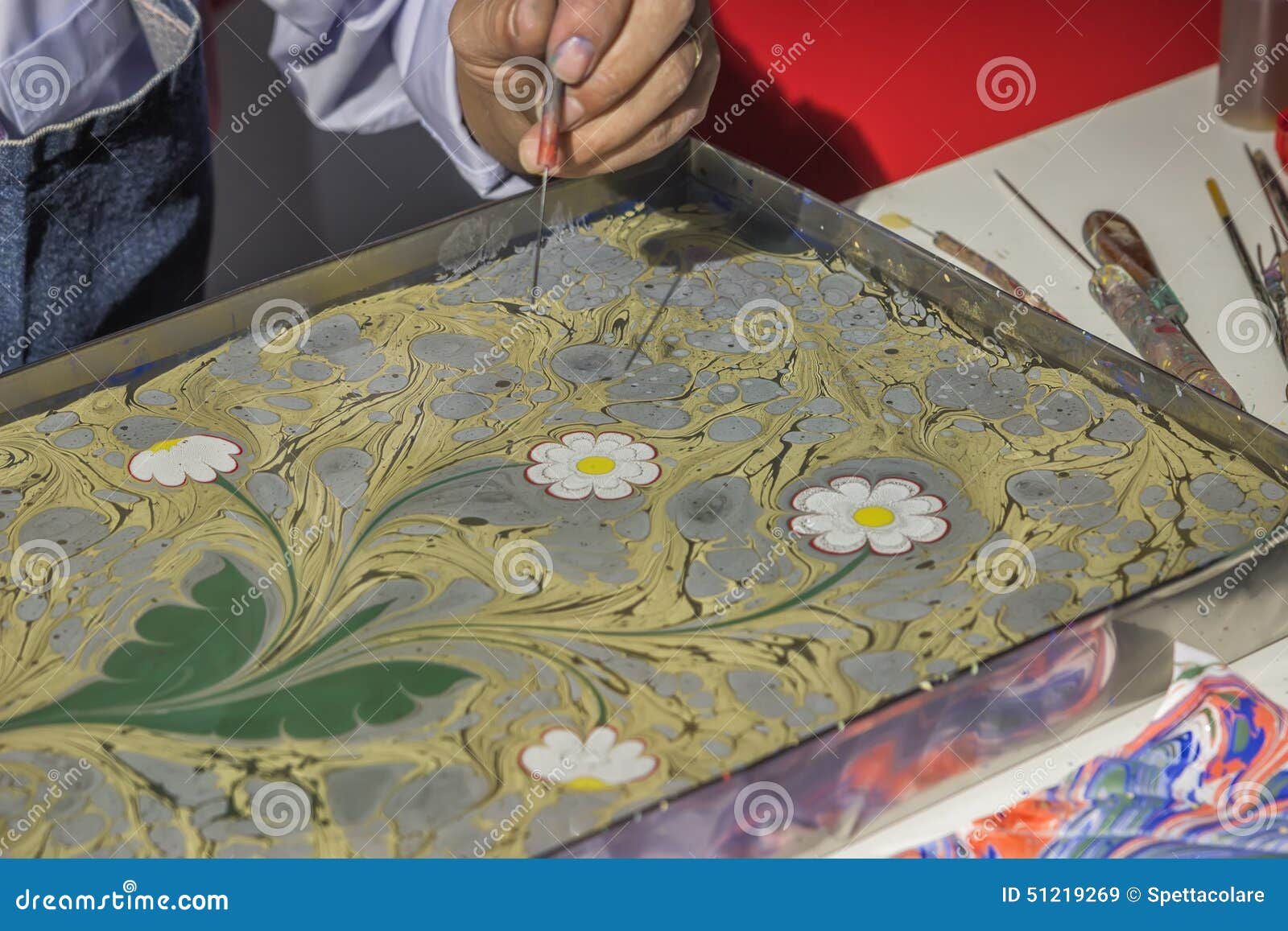 Arte Turco De Vetear, Haciendo Ebru 3 Imagen de archivo - Imagen de ...