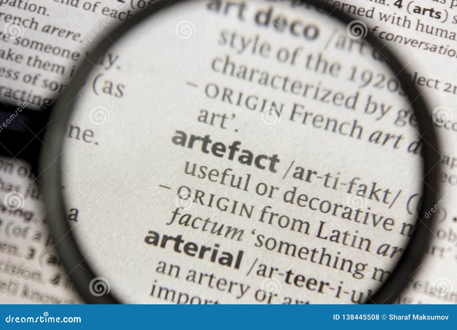 Artefact Word or Phrase in a Dictionary Stock Photo - Image of ...