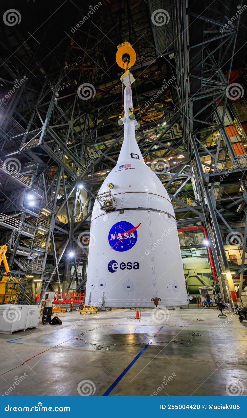 Artemis 1 Moon Rocket SLS with Orion Crew Capsule on Launch Pad in ...