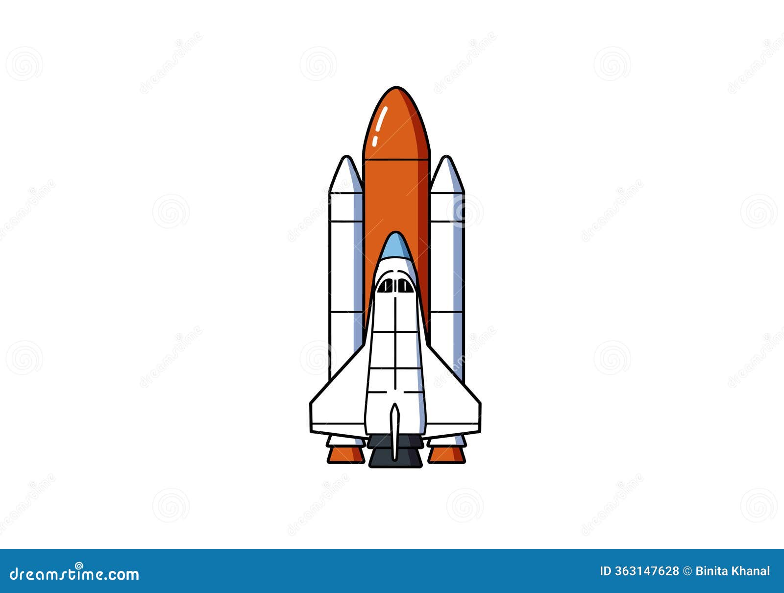 Artemis rocket clipart stock vector. Illustration of orange - 363147628
