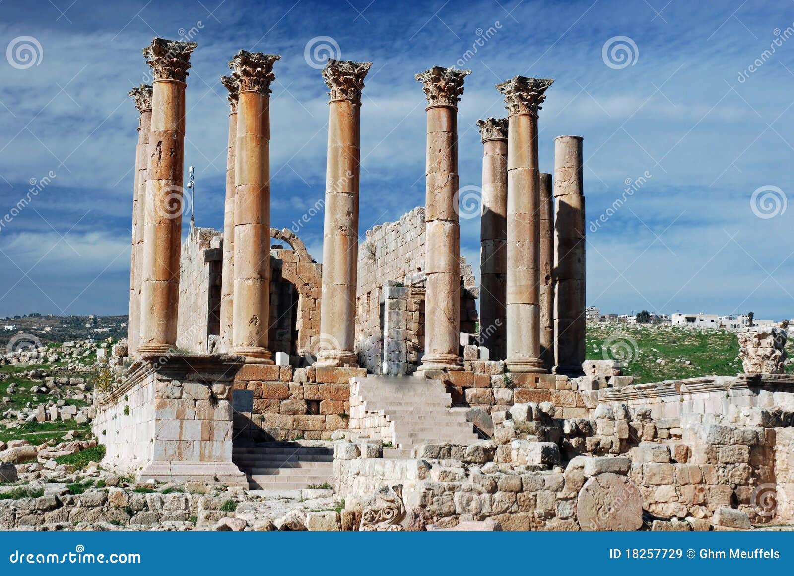 Artemis Temple, Jerash, Jordan Stock Image - Image of ancient ...