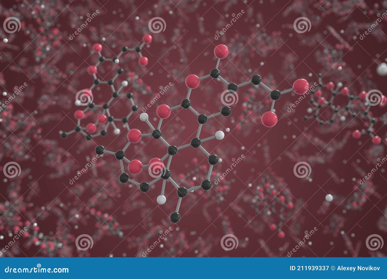 Artesunate Molecule. Ball-and-stick Molecular Model. Chemistry Related ...