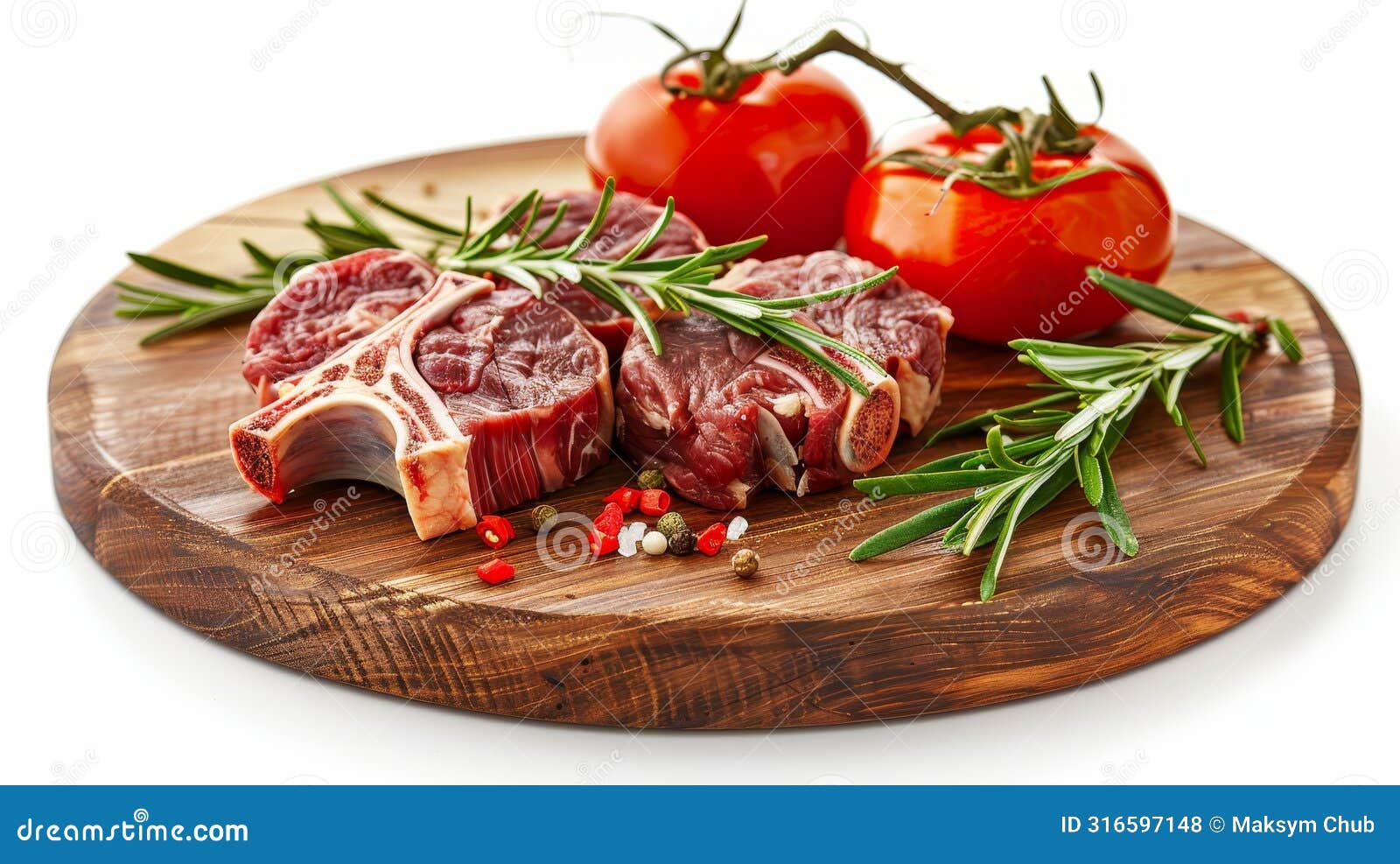 Artful Display of Pork and Lamb Shanks on Rustic Wooden Board Under ...
