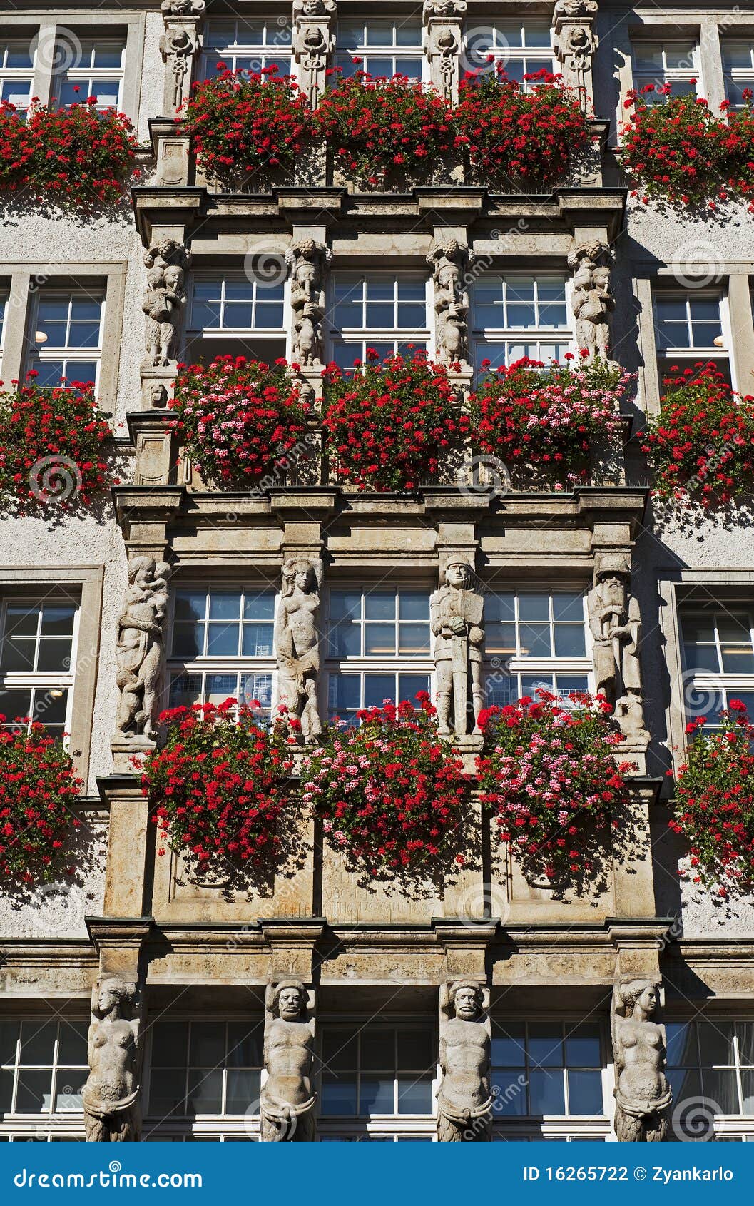 Artful Historic Architecture in Munich in Bavaria Stock Photo - Image ...