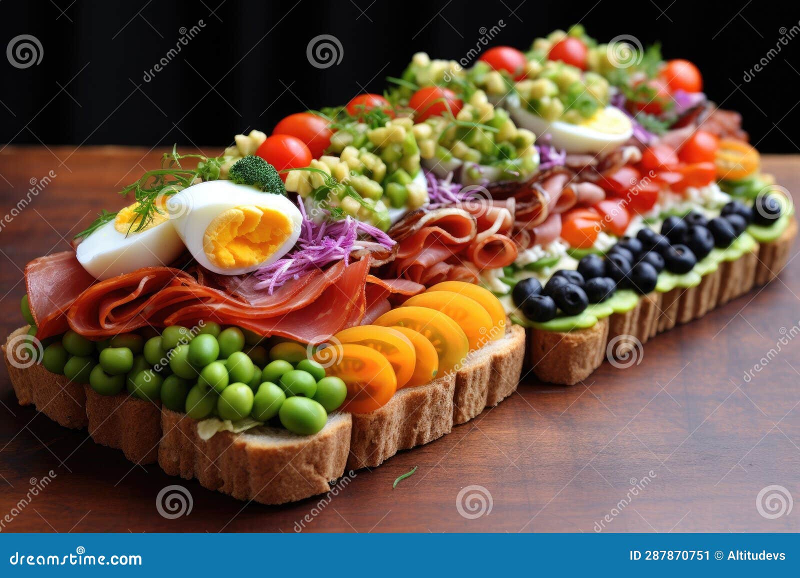 Artfully Arranged Open-faced Sandwich Stock Image - Image of lunch ...