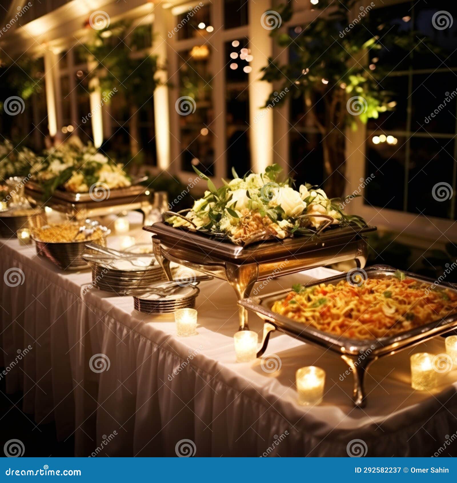 Artfully Arranged: a Stylish Dining Setup for Receptions Stock Image ...