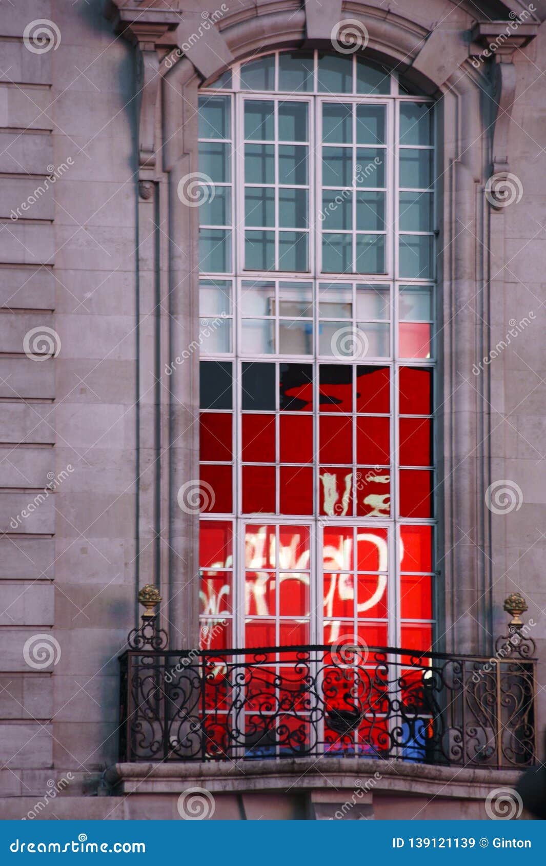 Nostalgic Window with Abstract Reflection Stock Image - Image of ...