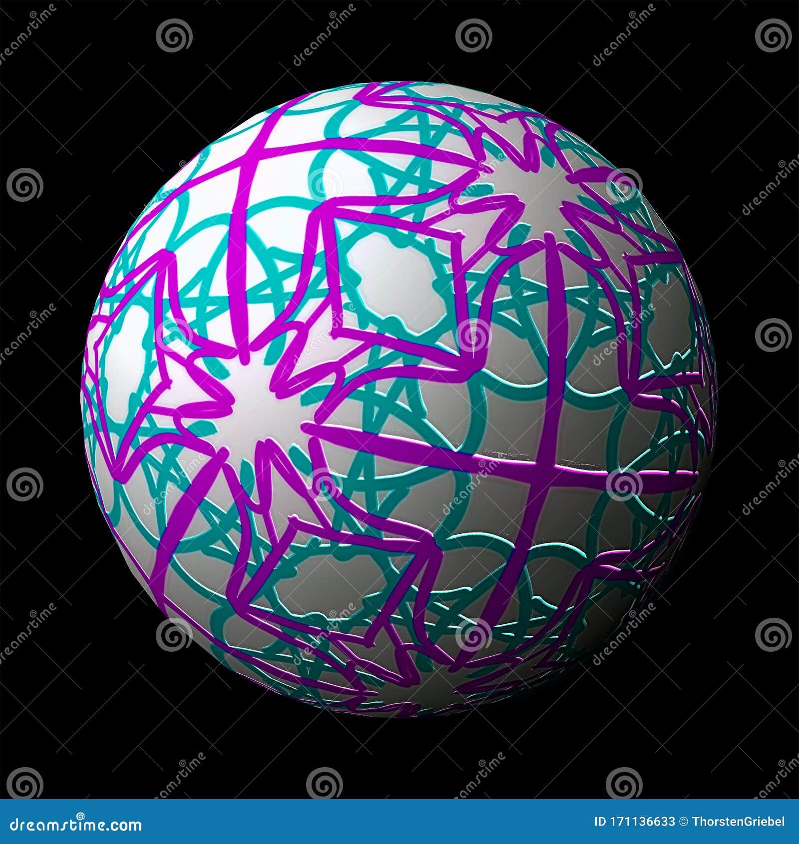 Artfully Designed and Colorful 3D Ball Stock Illustration ...