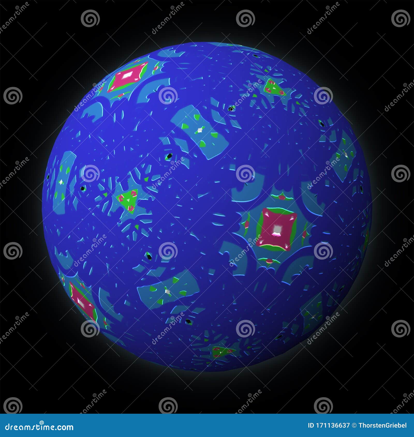 Artfully Designed and Colorful 3D Ball Stock Illustration ...