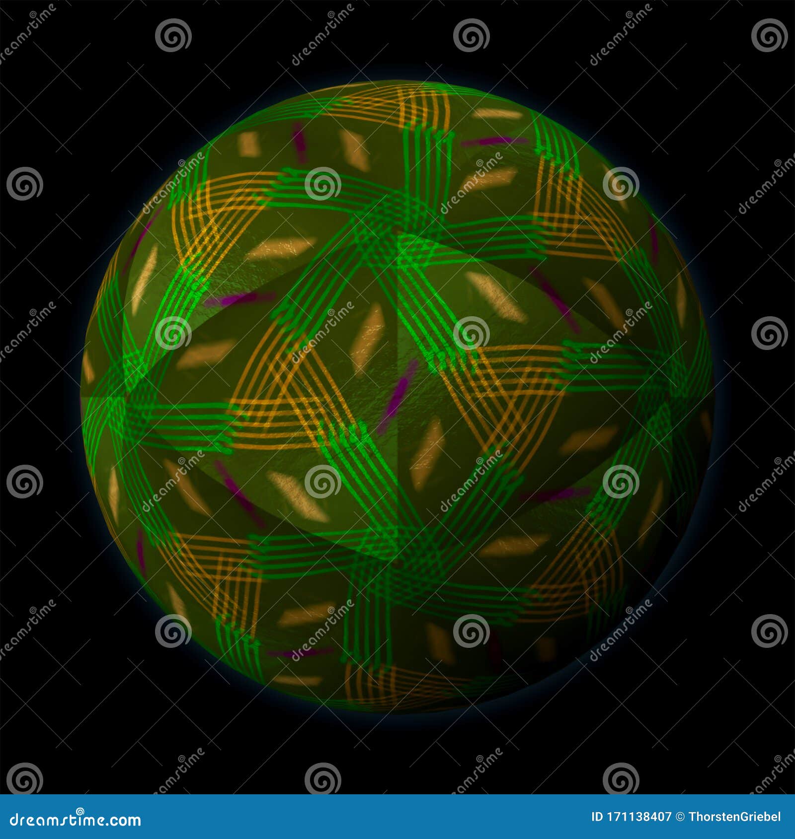 Artfully Designed and Colorful 3D Ball Stock Illustration ...