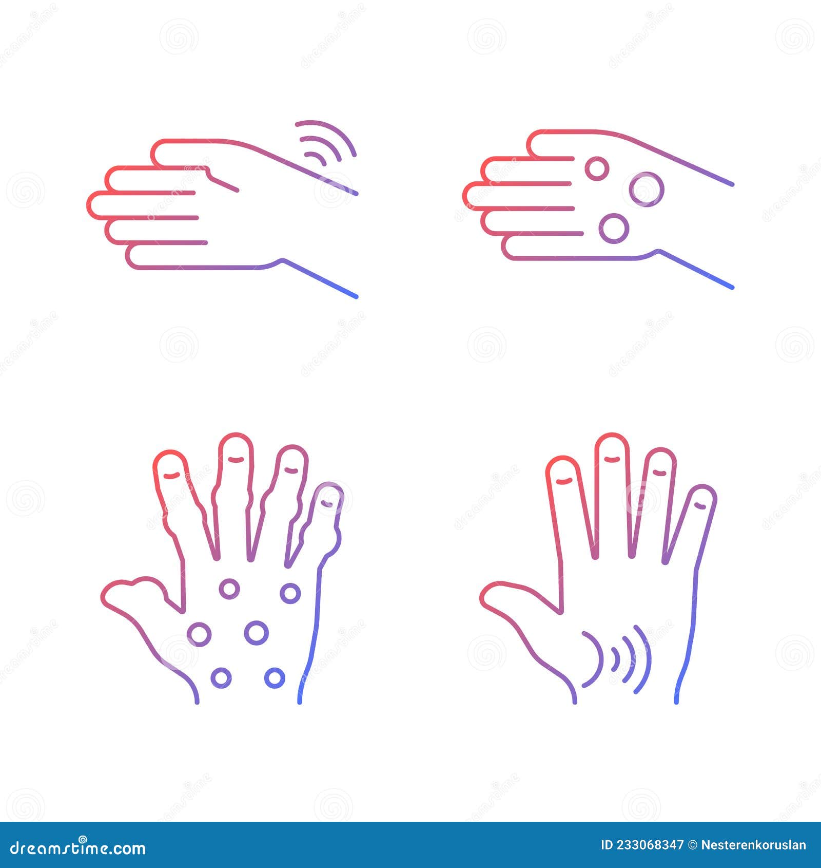 Arthritis in Hands Gradient Linear Vector Icons Set Stock Vector ... Arthritis in Hands Gradient Linear Vector Icons Set Stock Vector ...