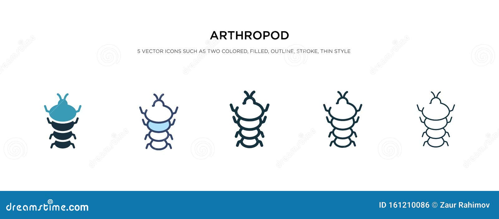 Arthropod Icon in Different Style Vector Illustration. Two Colored and ...