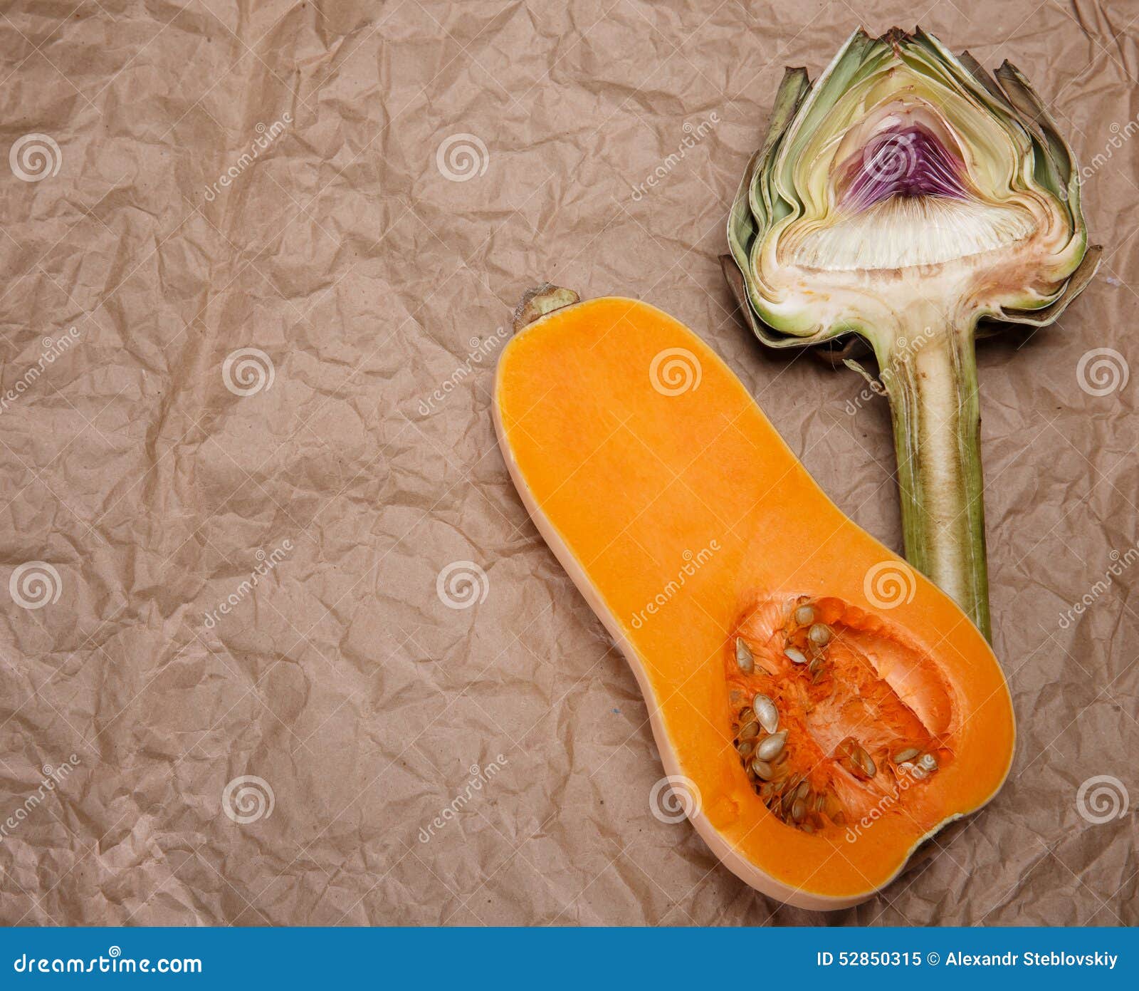 Artichoke and pumpkin stock image. Image of appetizer - 52850315