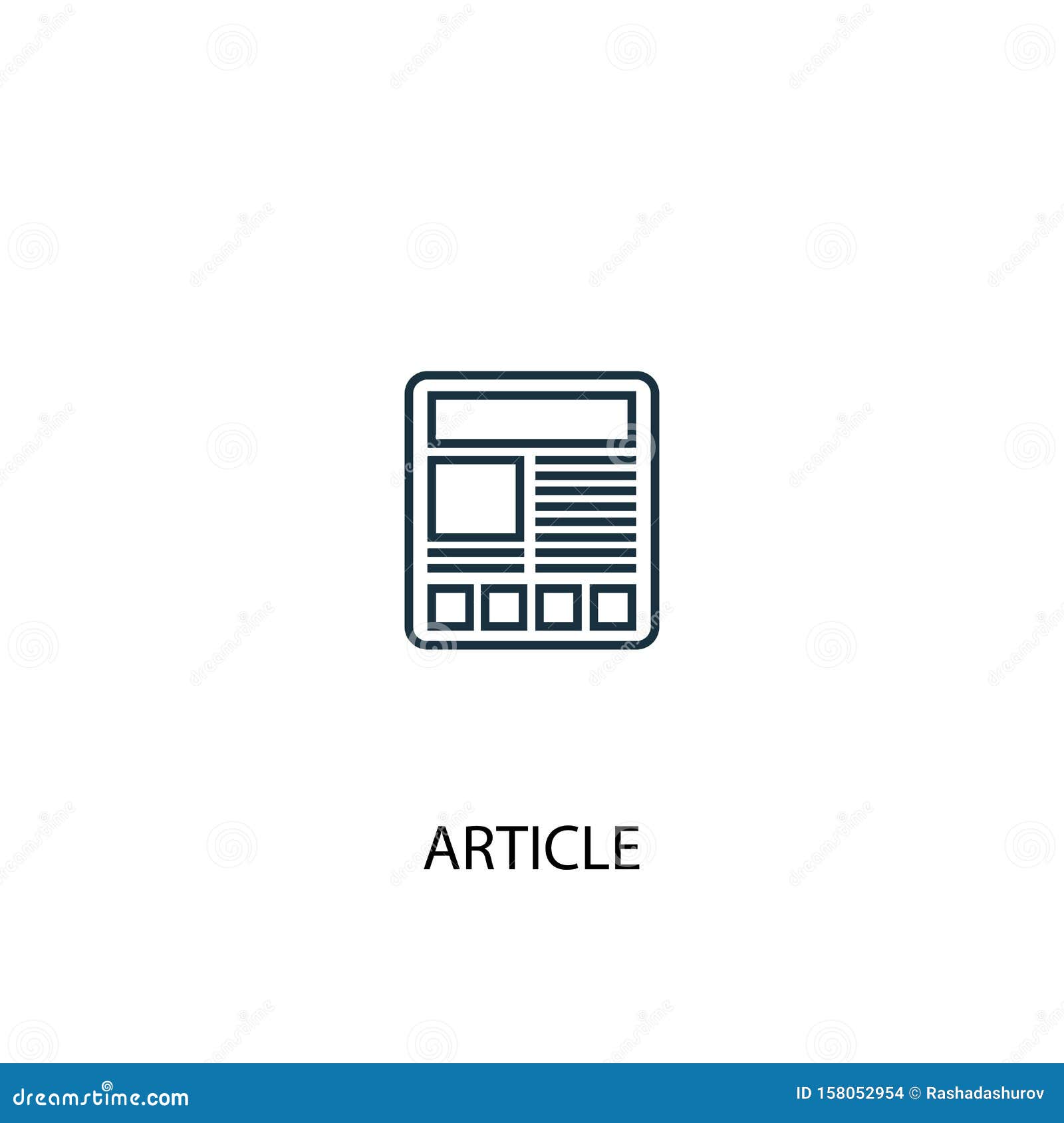 Article Concept Line Icon. Simple Stock Vector - Illustration of news ...