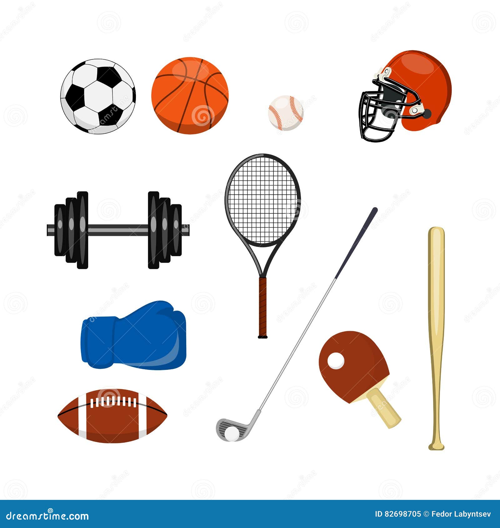 Article De Sport Pour Différents Types De Sport Un Ensemble D'une Icône ...