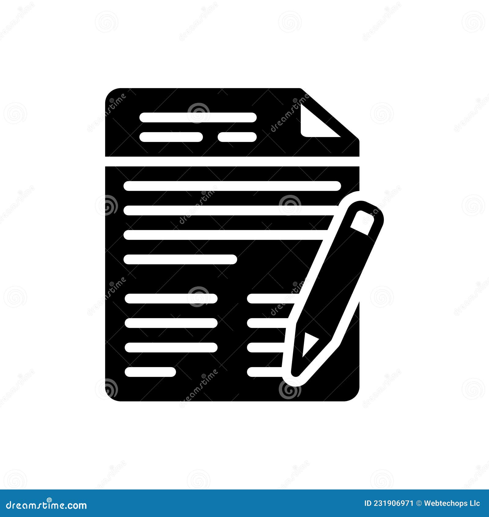 Black Solid Icon for Article, Magazine and Document Stock Vector ...
