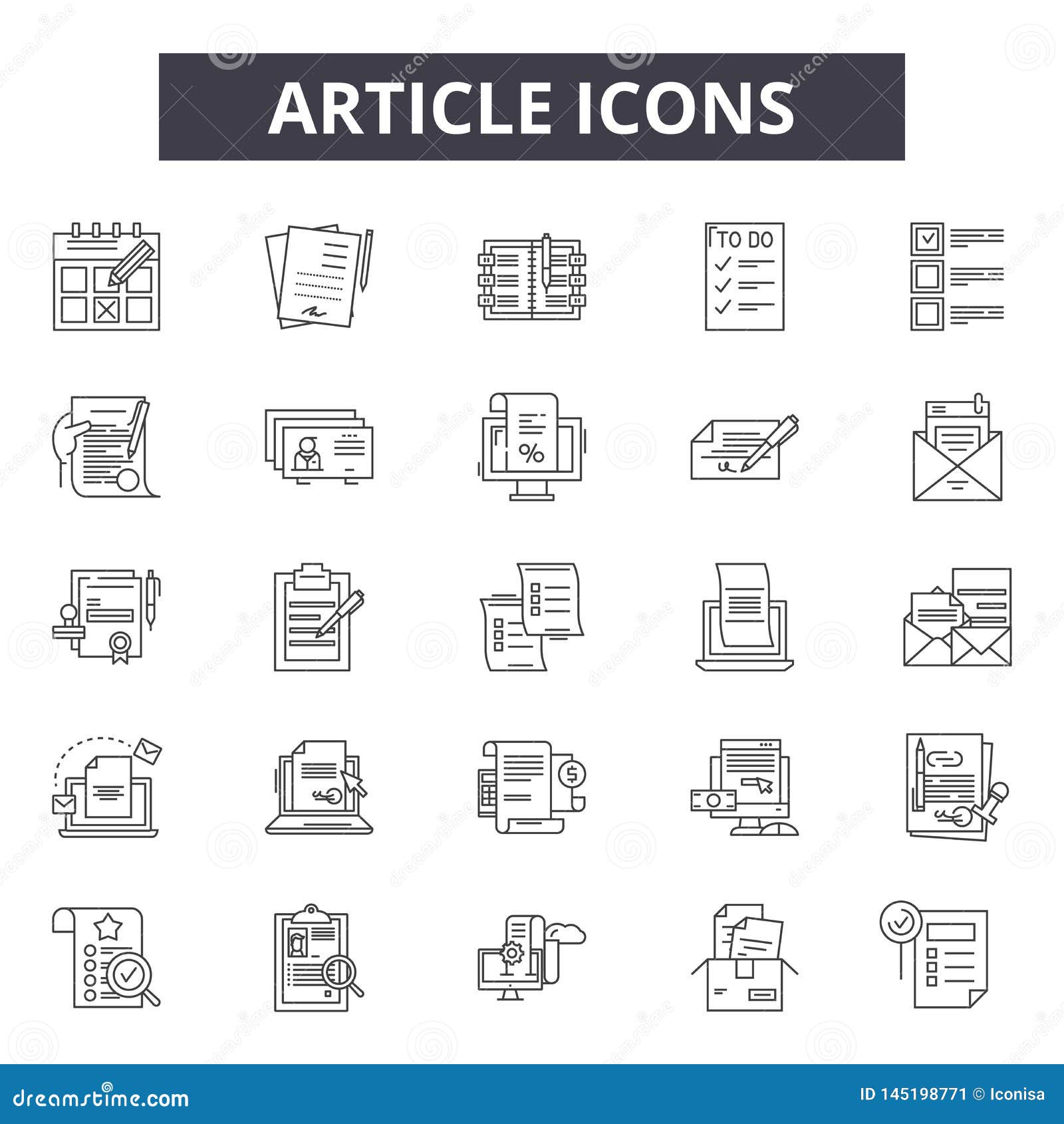 Article Line Icons, Signs, Vector Set, Outline Illustration Concept ...
