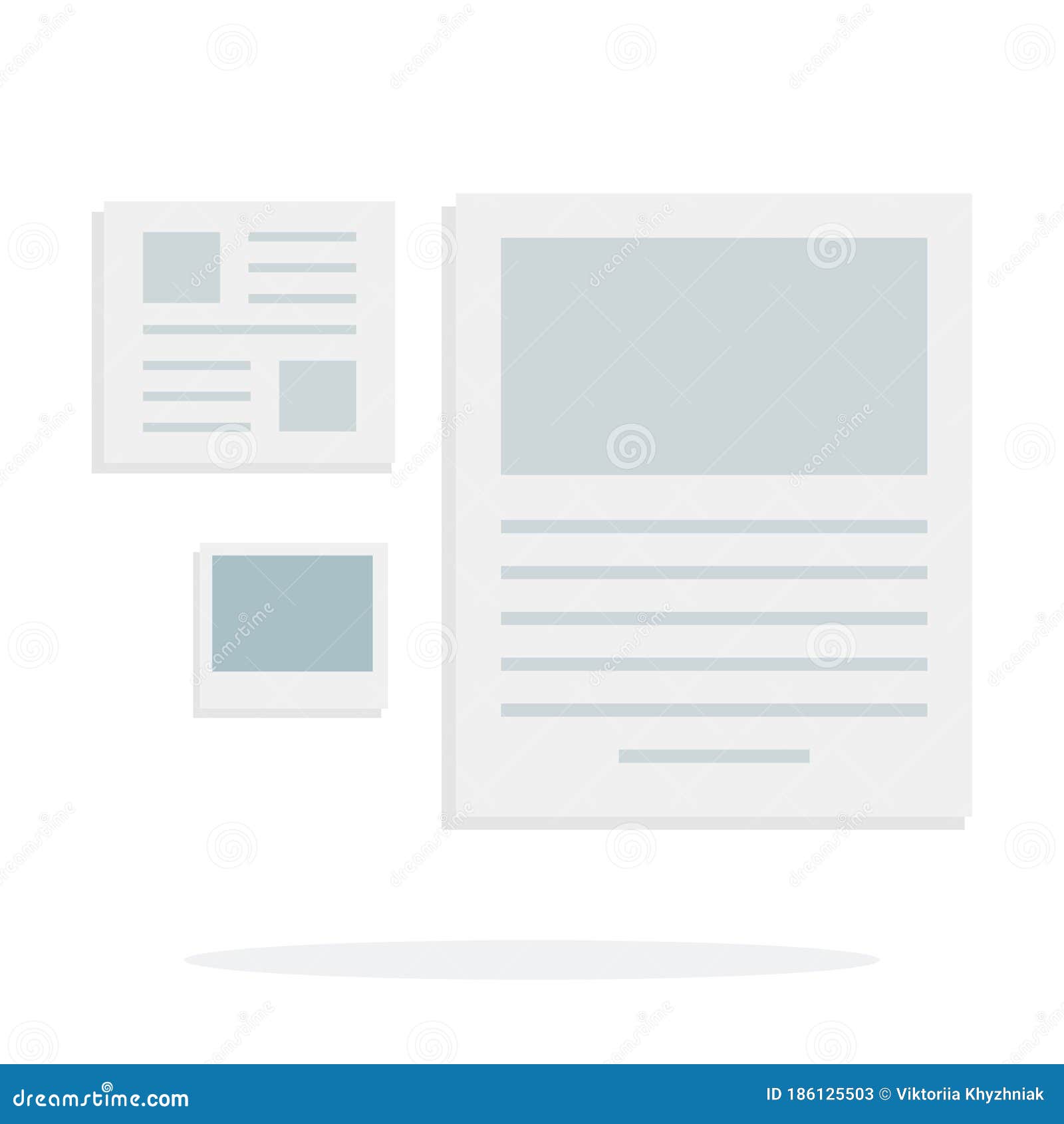 Article in the Newspaper, Notes and Photo Stock Vector - Illustration ...