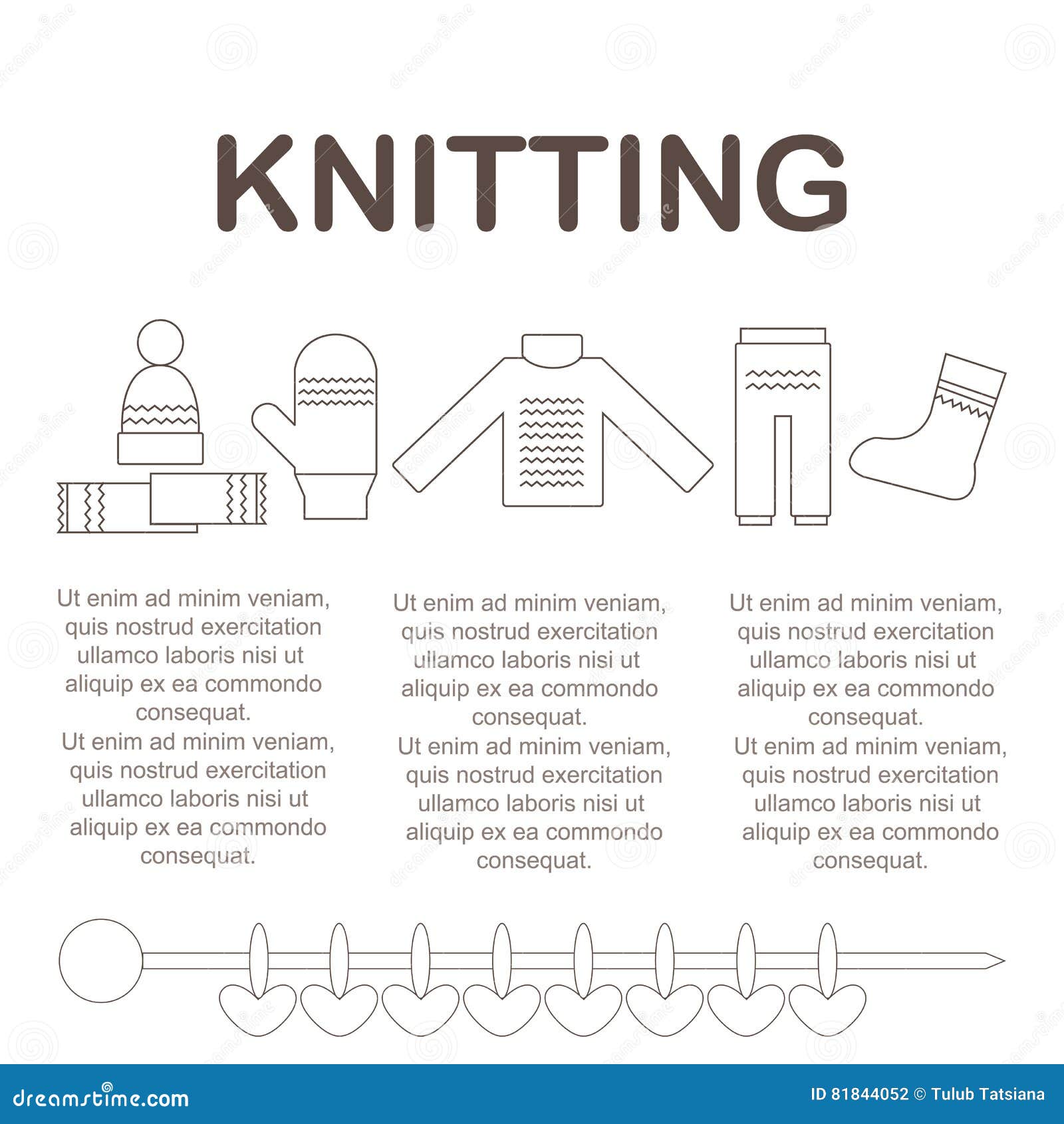 Template Knit Cardigan Garment Vector Flat Design Outline Clothing ...