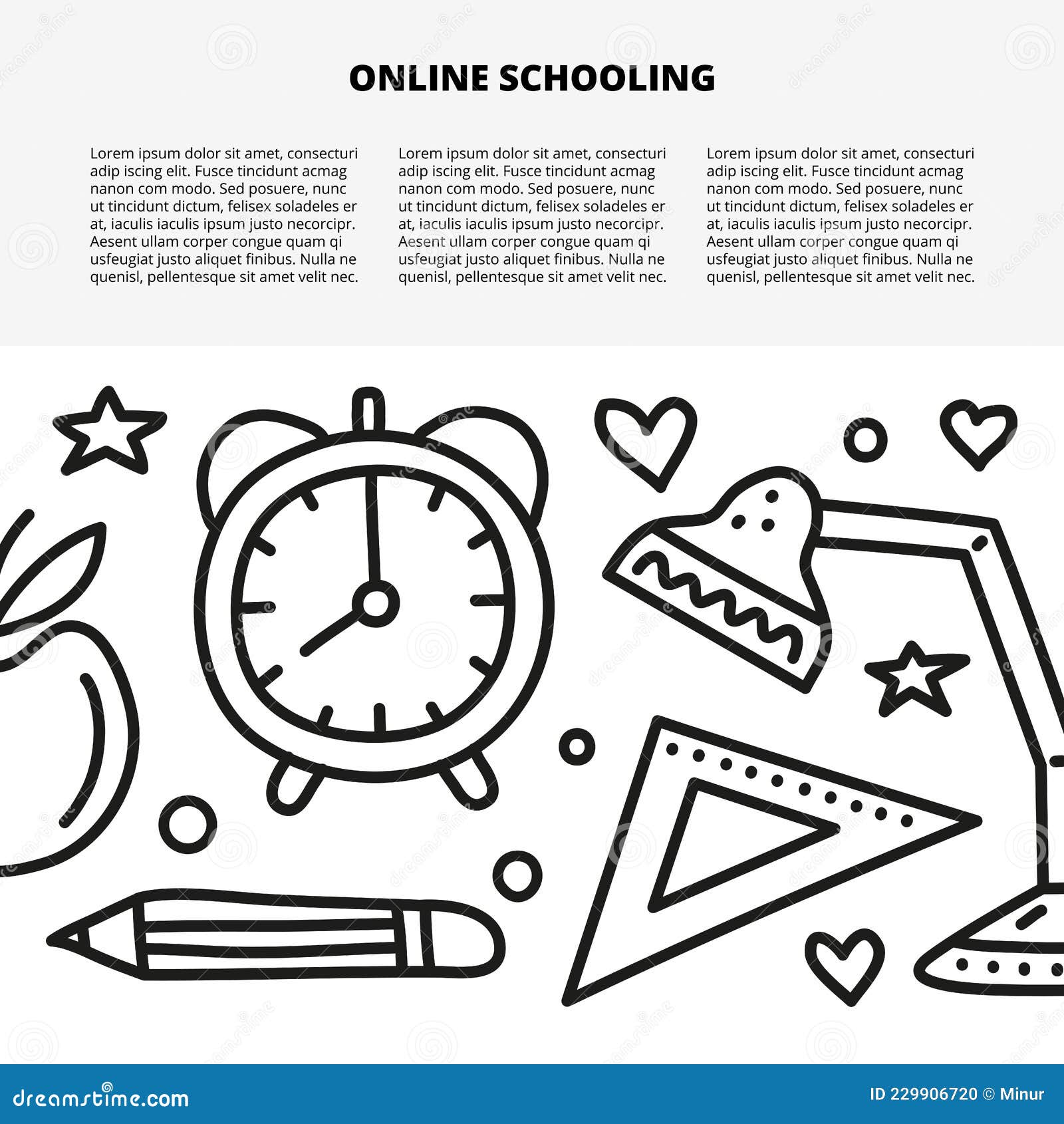 Article Template with Space for Text and Doodle Education. Stock Vector ...