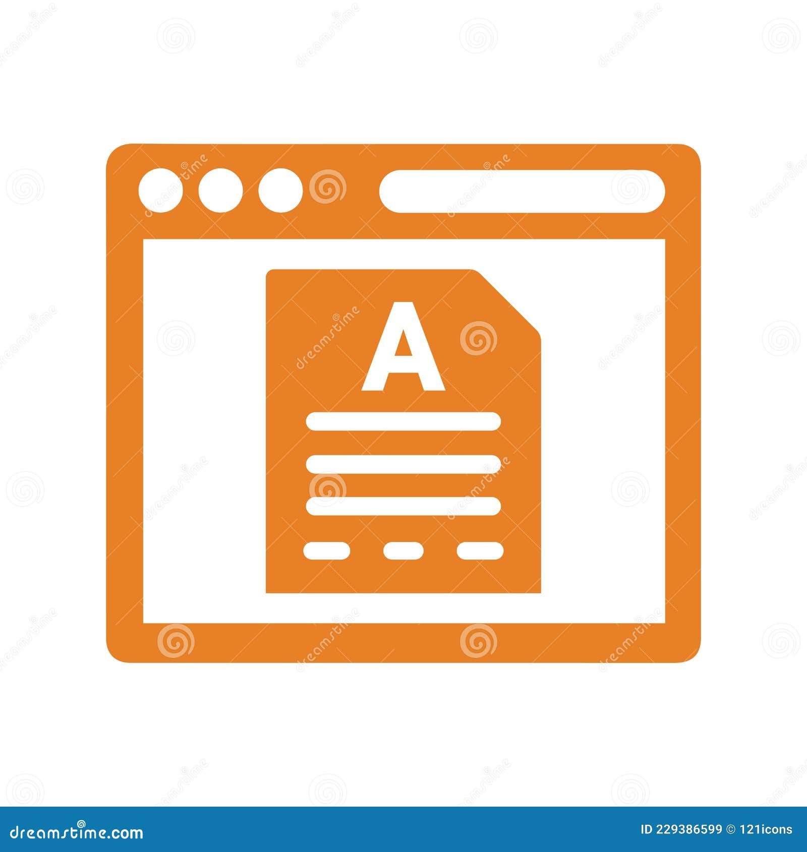 Article, Website, Browser Icon. Orange Vector Design Stock Vector ...