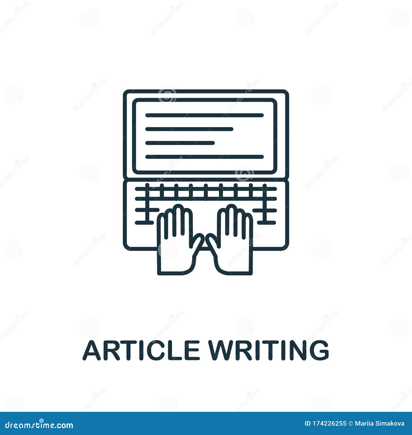 Article Writing Icon from Digital Marketing Collection. Simple Line ...