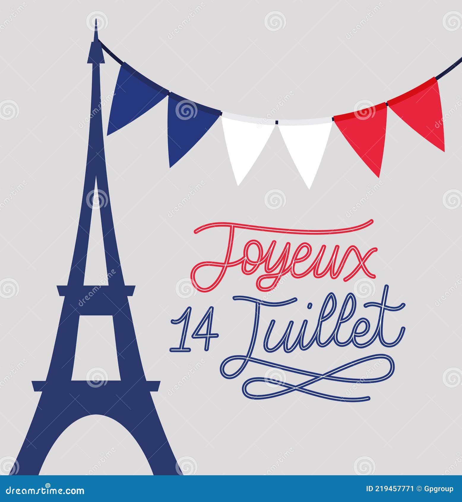 Joyeux 14 Juillet, Hand Lettering. Phrase Translated From French Happy ...