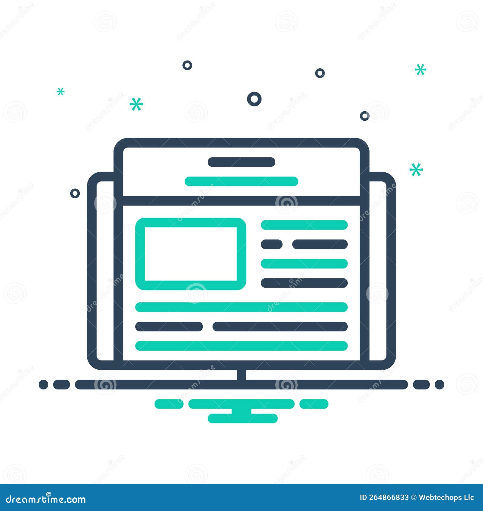 Mix Icon for Articles, Screen and Monitor Stock Illustration ...