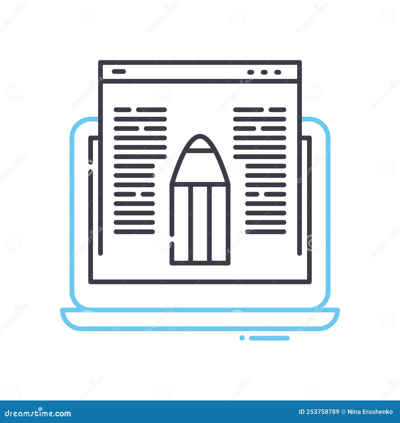 Articles Line Icon, Outline Symbol, Vector Illustration, Concept Sign ...