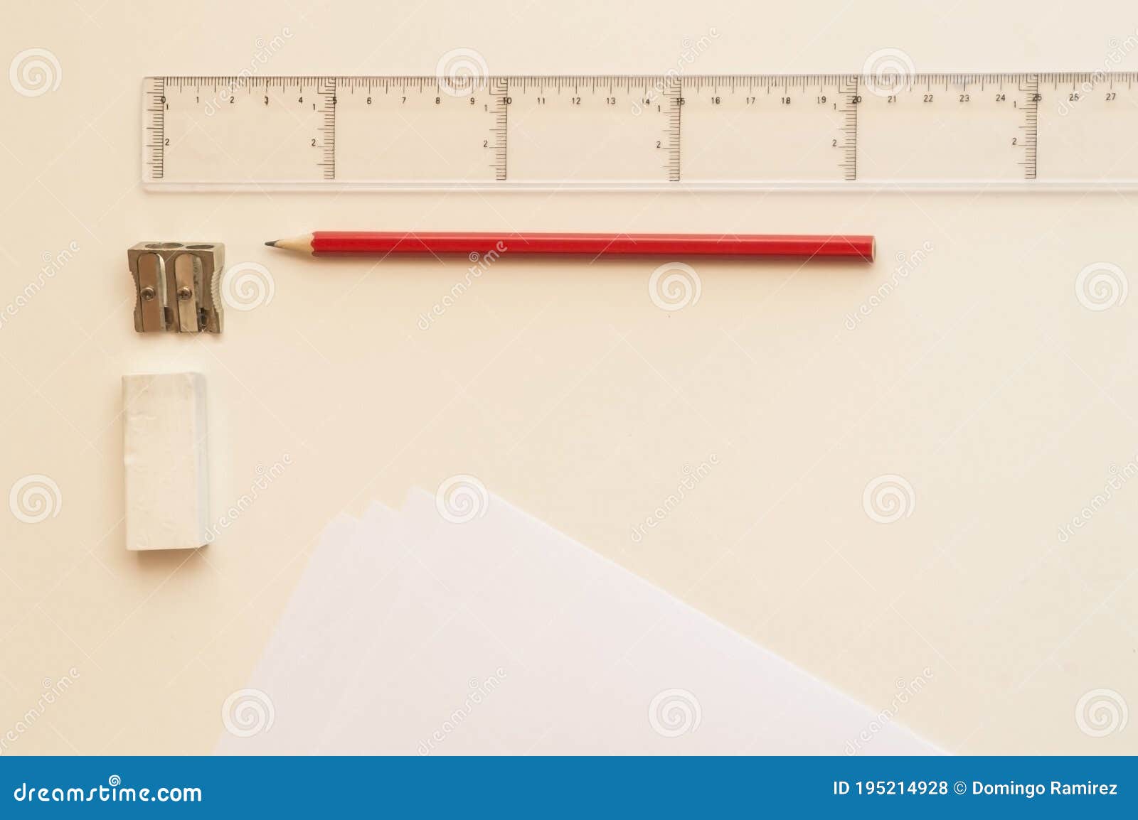 Articles for Office or School Work on Table in Order Stock Photo ...