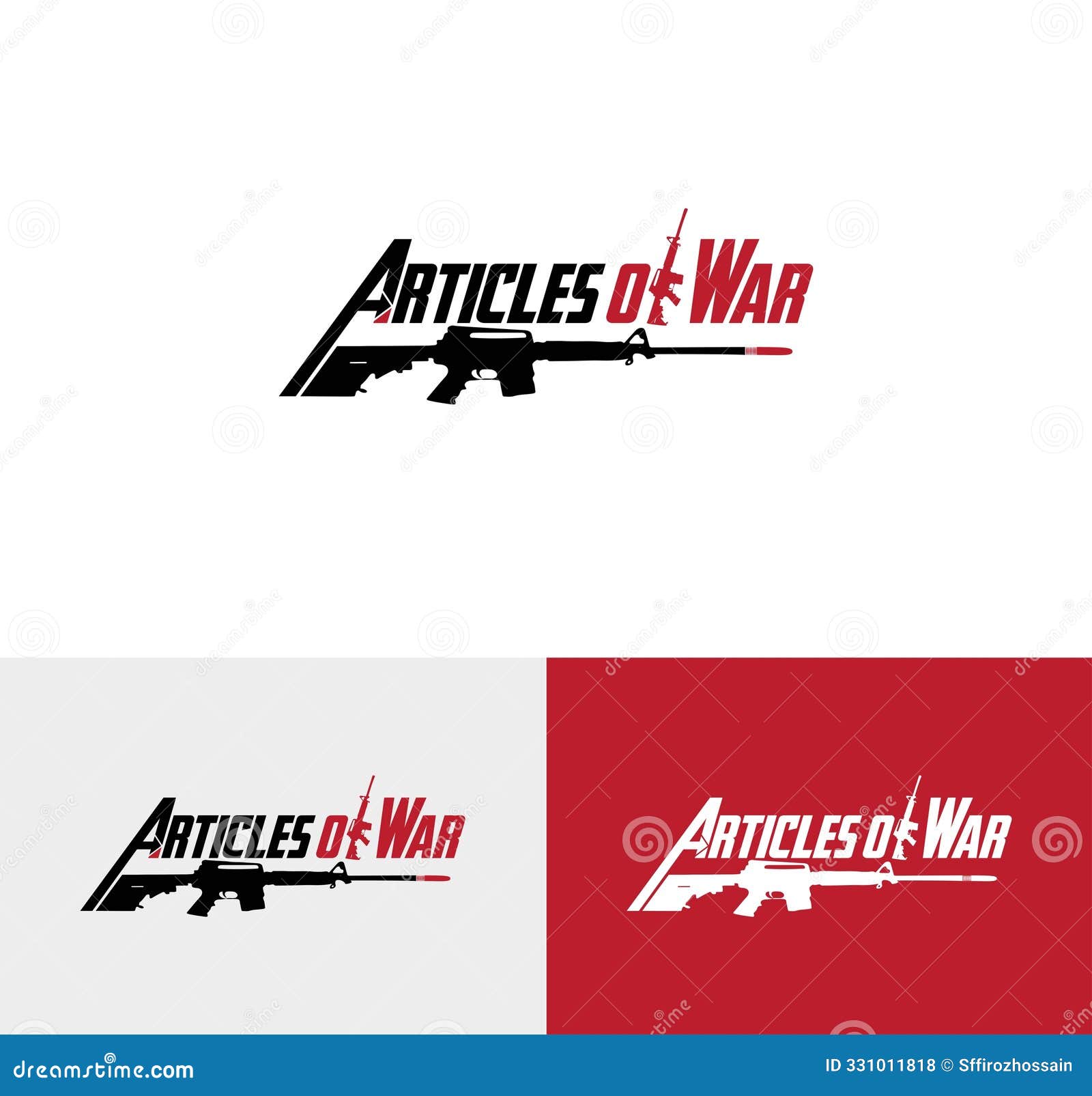 Articles of War Logo Design Stock Vector - Illustration of text, signage: 331011818