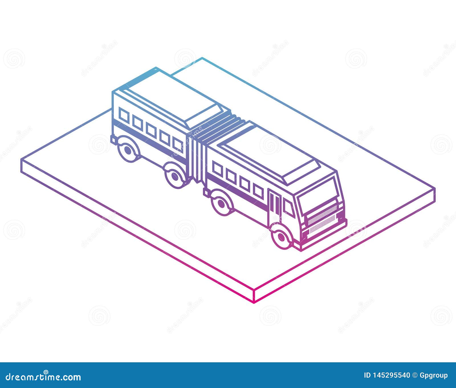 Articulated Bus Transport Isometric Icon Stock Vector - Illustration of ...