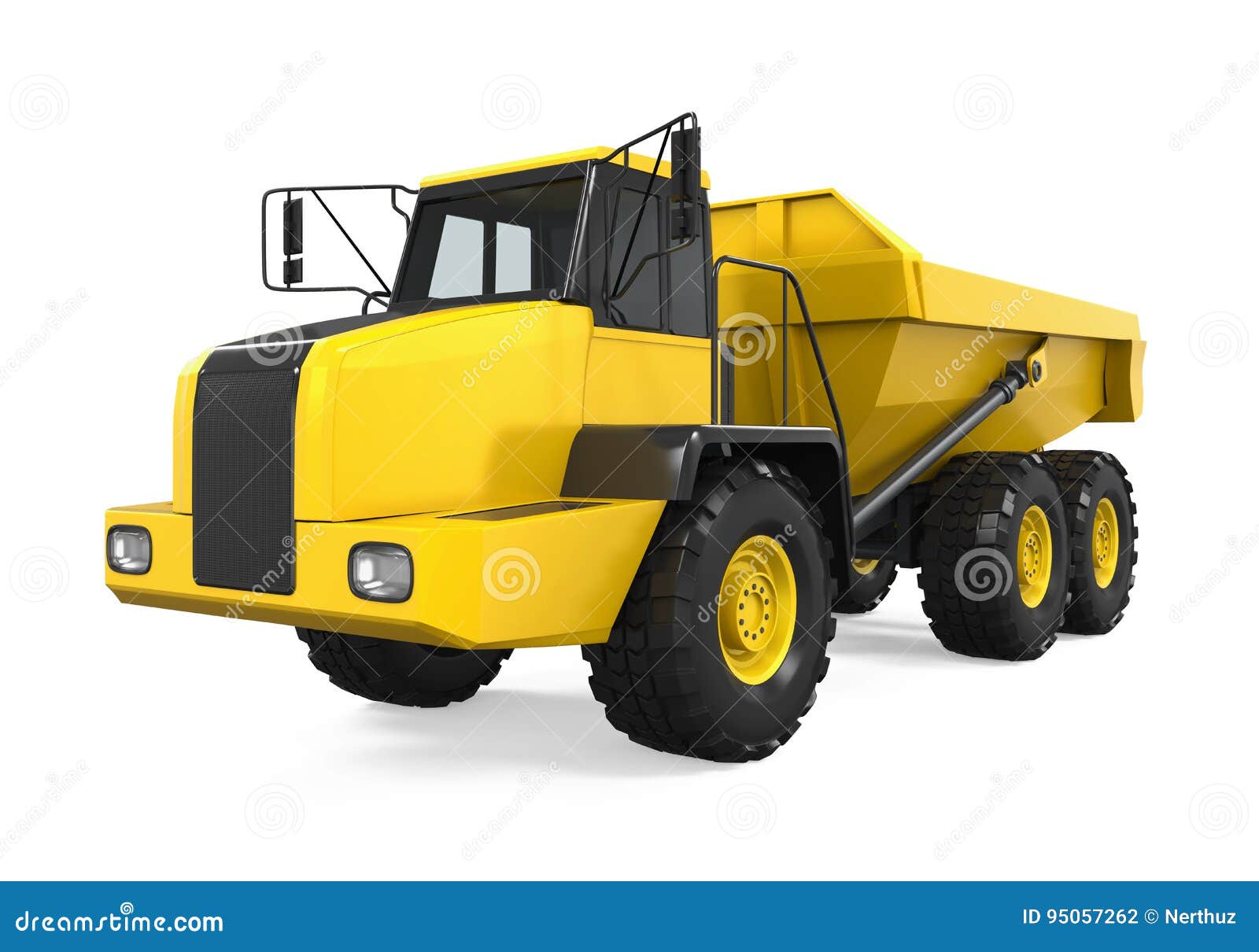 Articulated Dump Truck For Earthwork Operations Vector Illustration ...