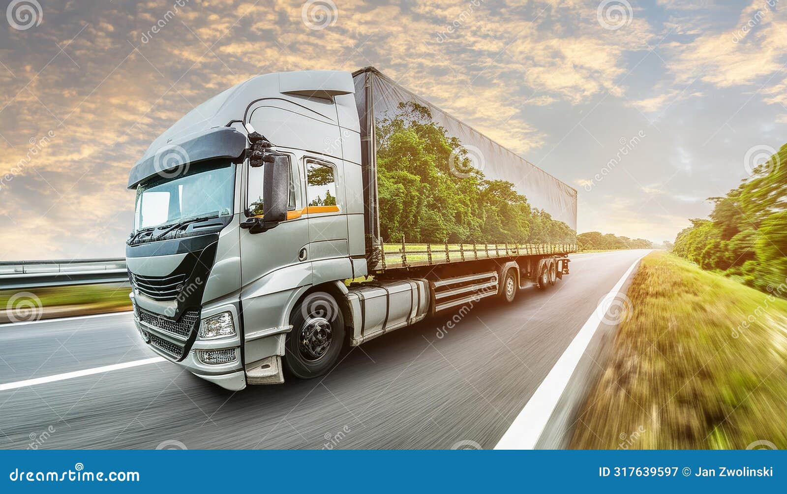 Articulated Lorry Truck Transports An Aircraft Fuselage In Freight ...