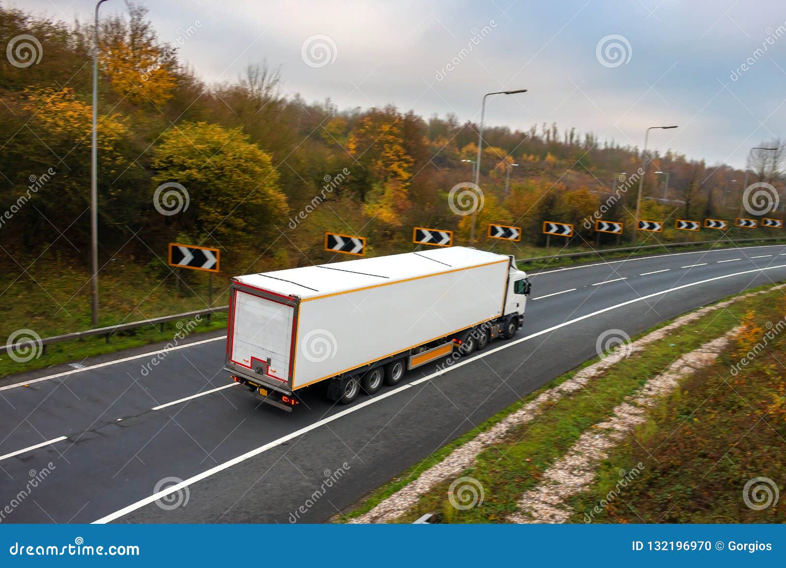 Articulated Lorry on the Road Stock Photo - Image of angle, cargo ...