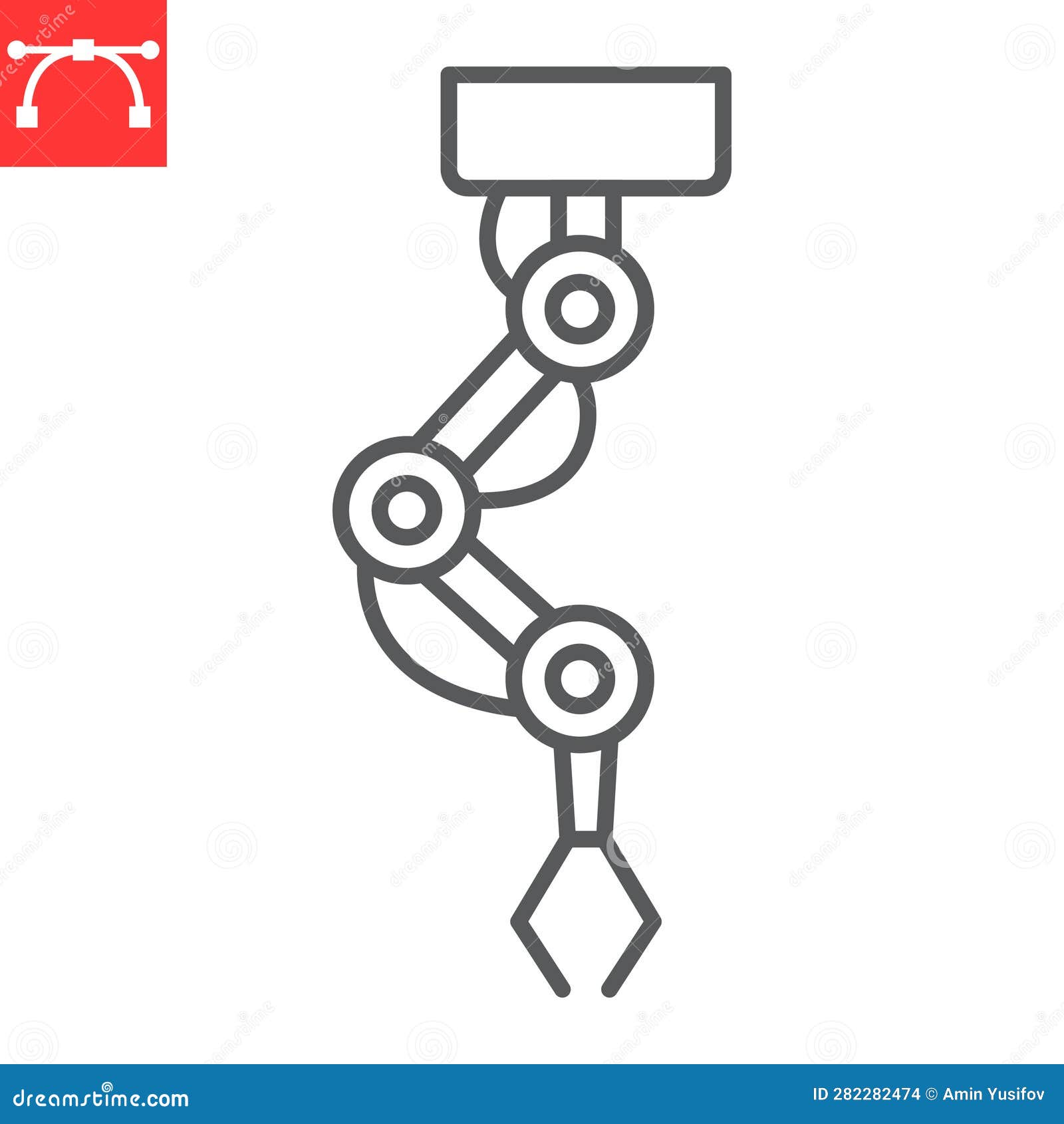 Articulated Robot Line Icon Stock Vector - Illustration of machine ...