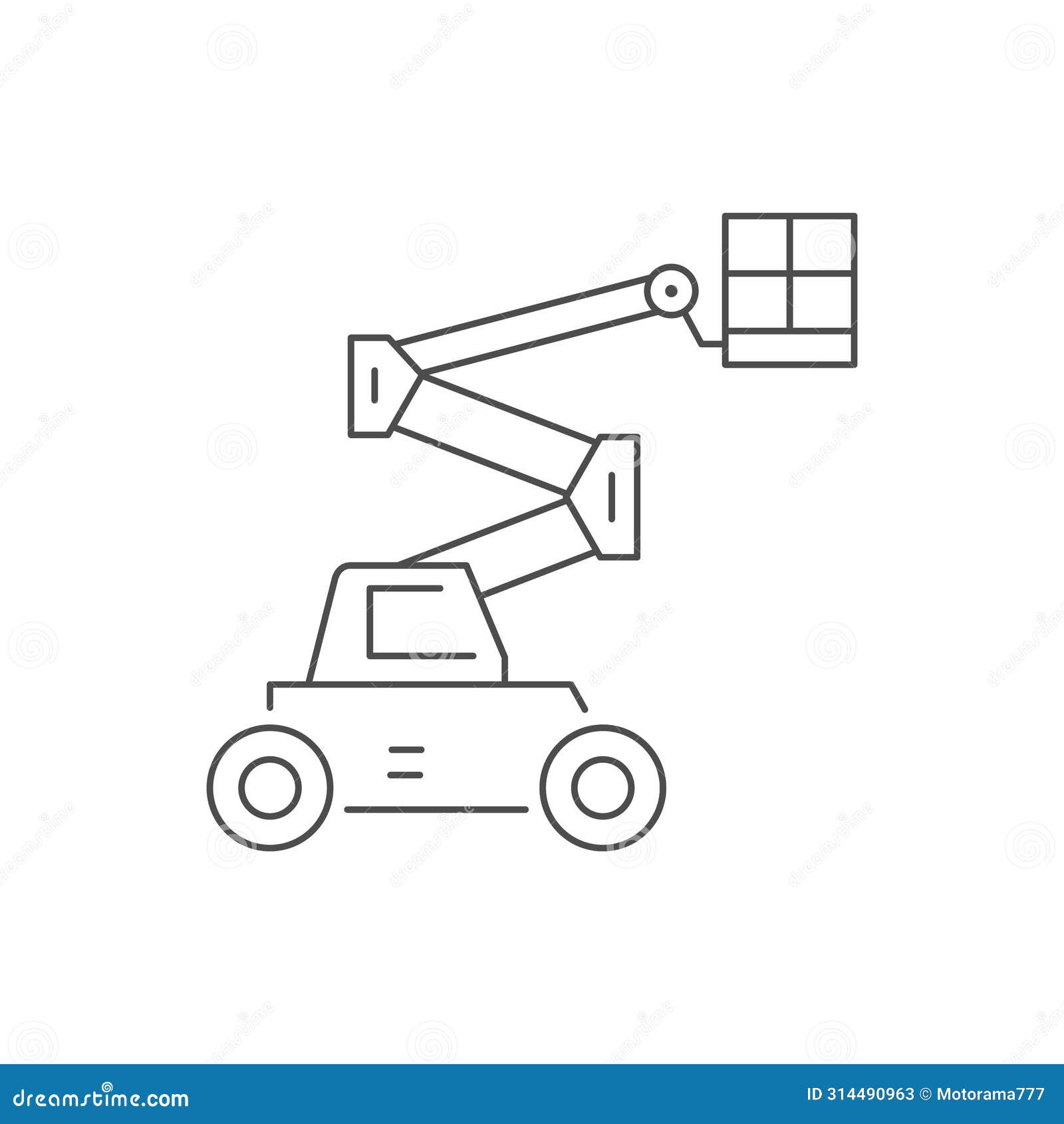 Articulating Boom Lift Line Icon Stock Illustration - Illustration of ...
