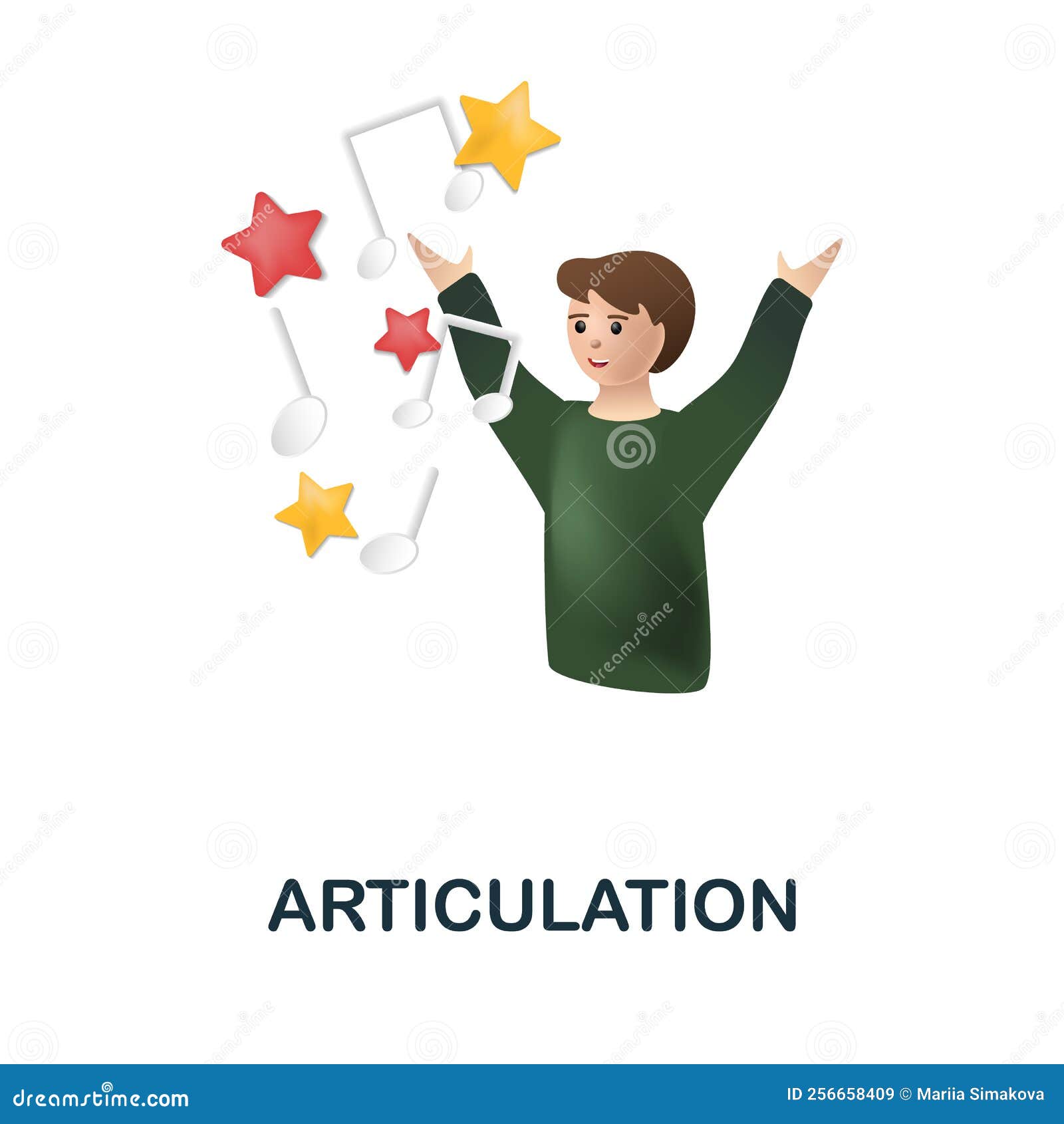 Articulation Icon. 3d Illustration from Cognitive Skills Collection ... Articulation Icon. 3d Illustration from Cognitive Skills Collection ...